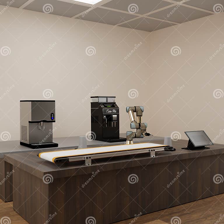 Coffee machine concept stock illustration. Illustration of food - 210124561