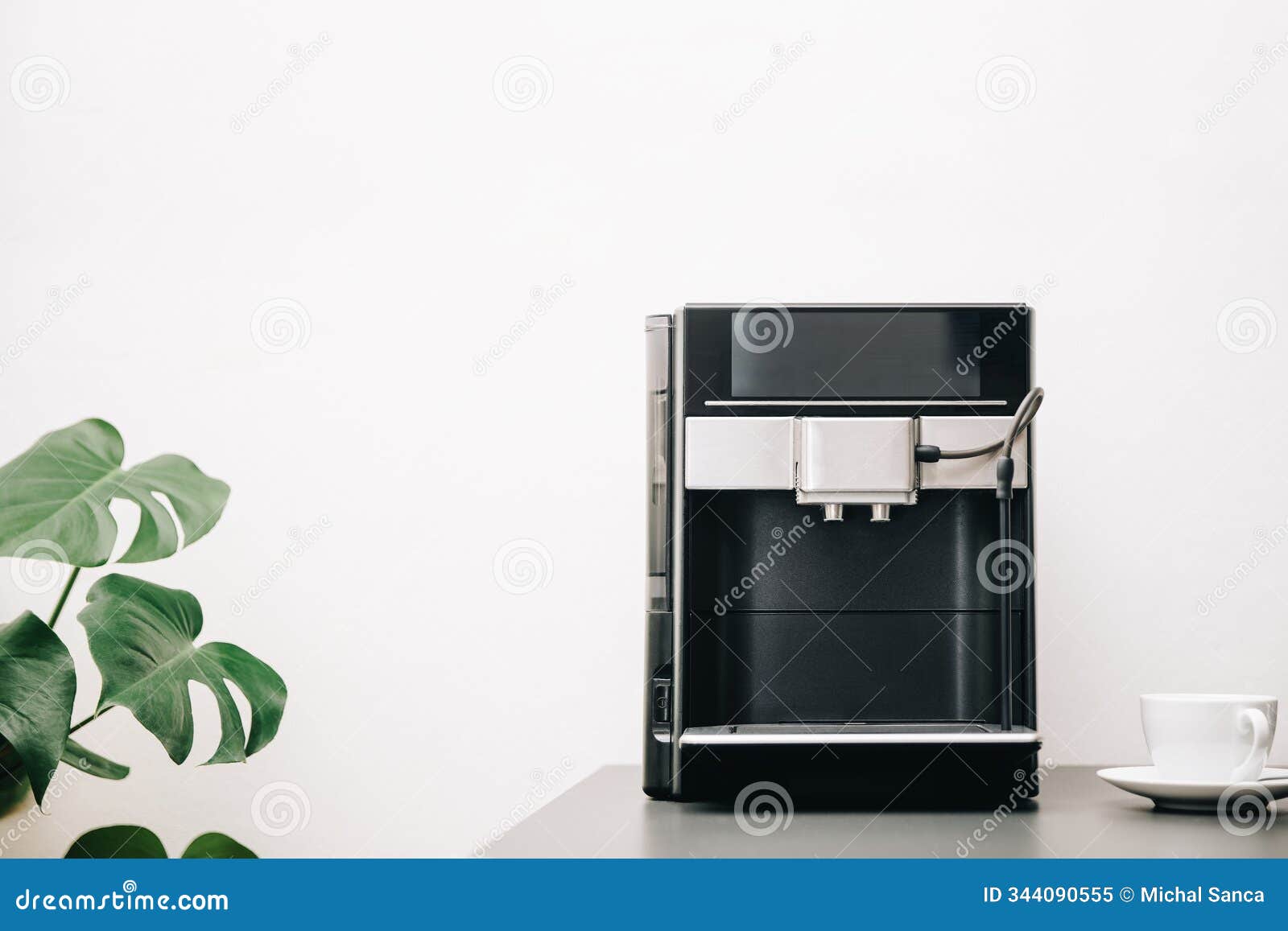 Coffee Machine on the Desk in the Office, Clean Interior with Coffe ...