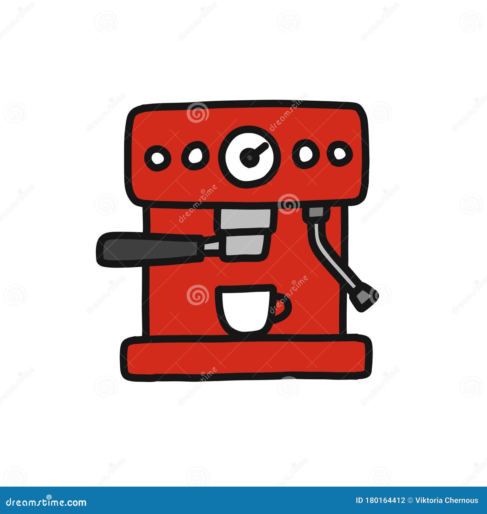 Coffee Machine Doodle Icon, Vector Illustration Stock Illustration ...