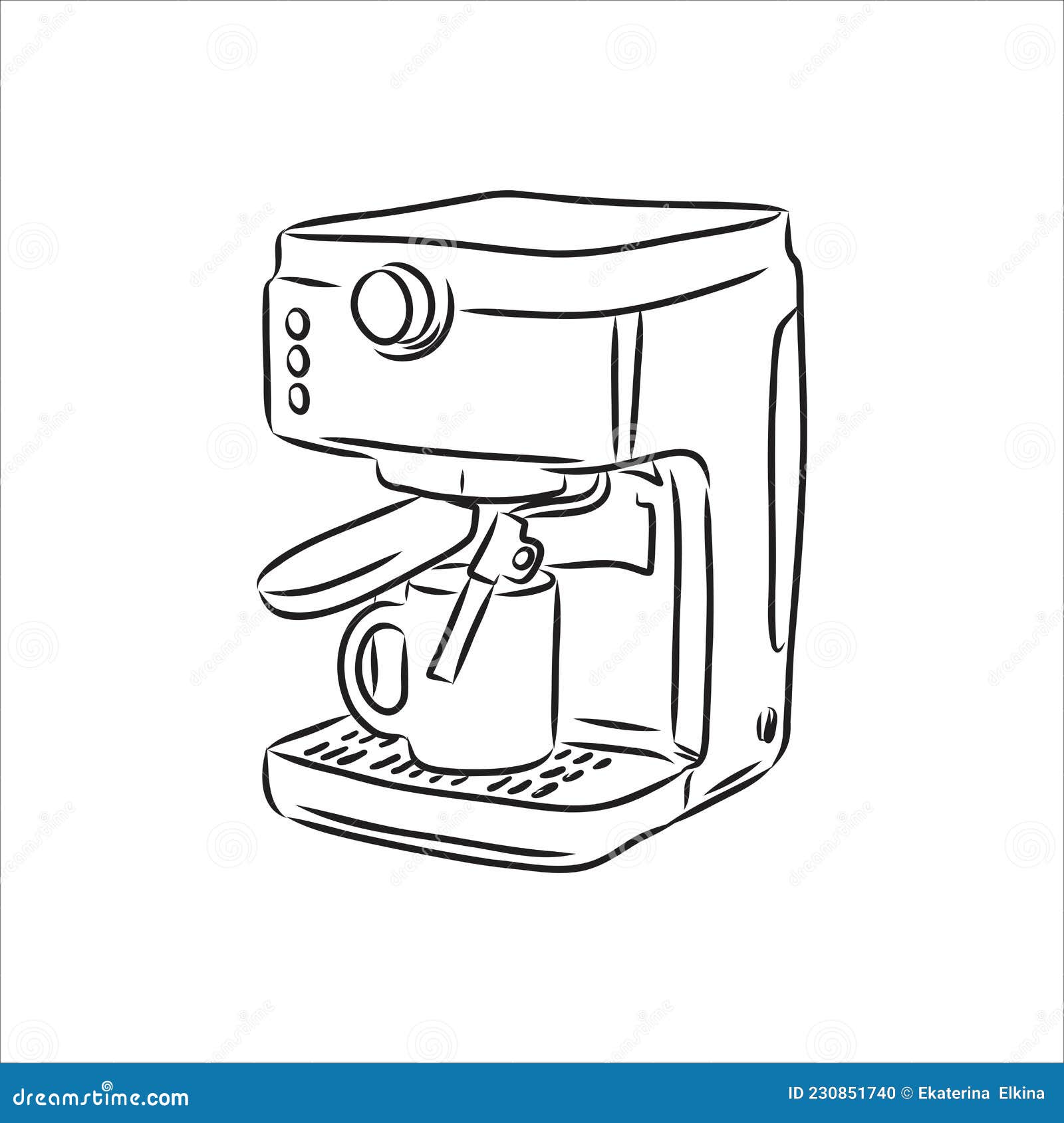 Coffee Machine Doodle Coffee Machine Vector Illustration Stock Vector ...