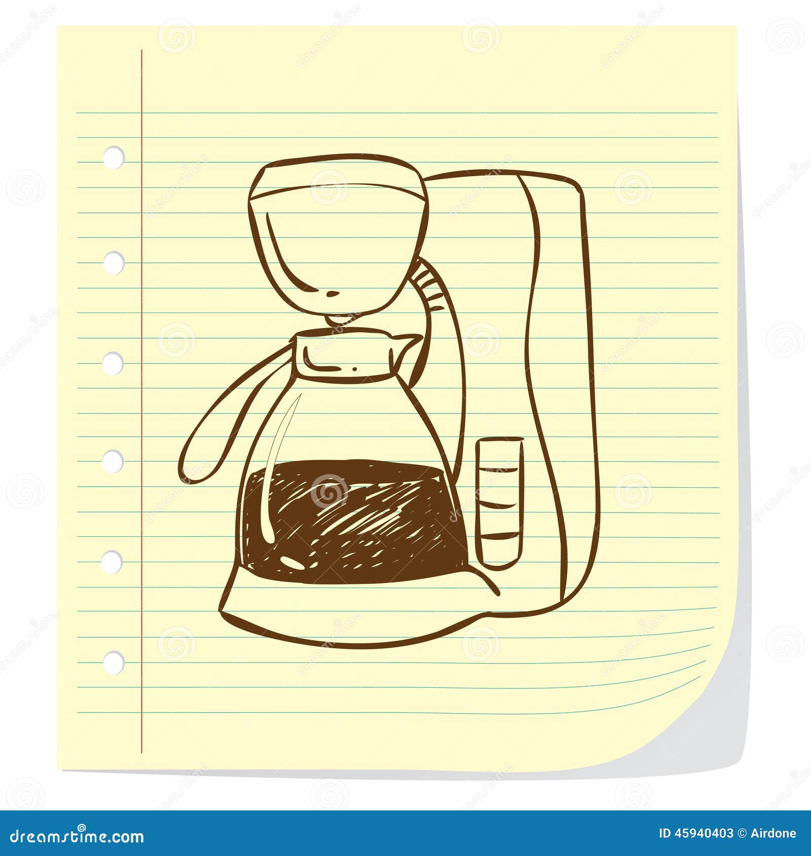 Coffee Machine Doodle stock vector. Illustration of electronic - 45940403