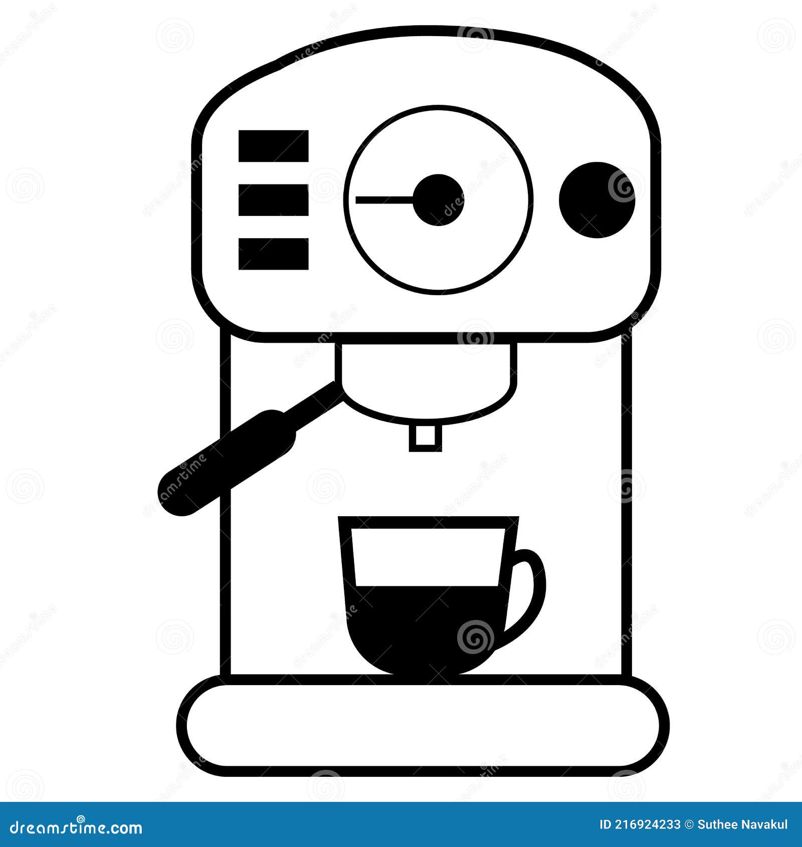 Coffee Machine Icon on White Background. Bar Espresso Coffee Machine ...