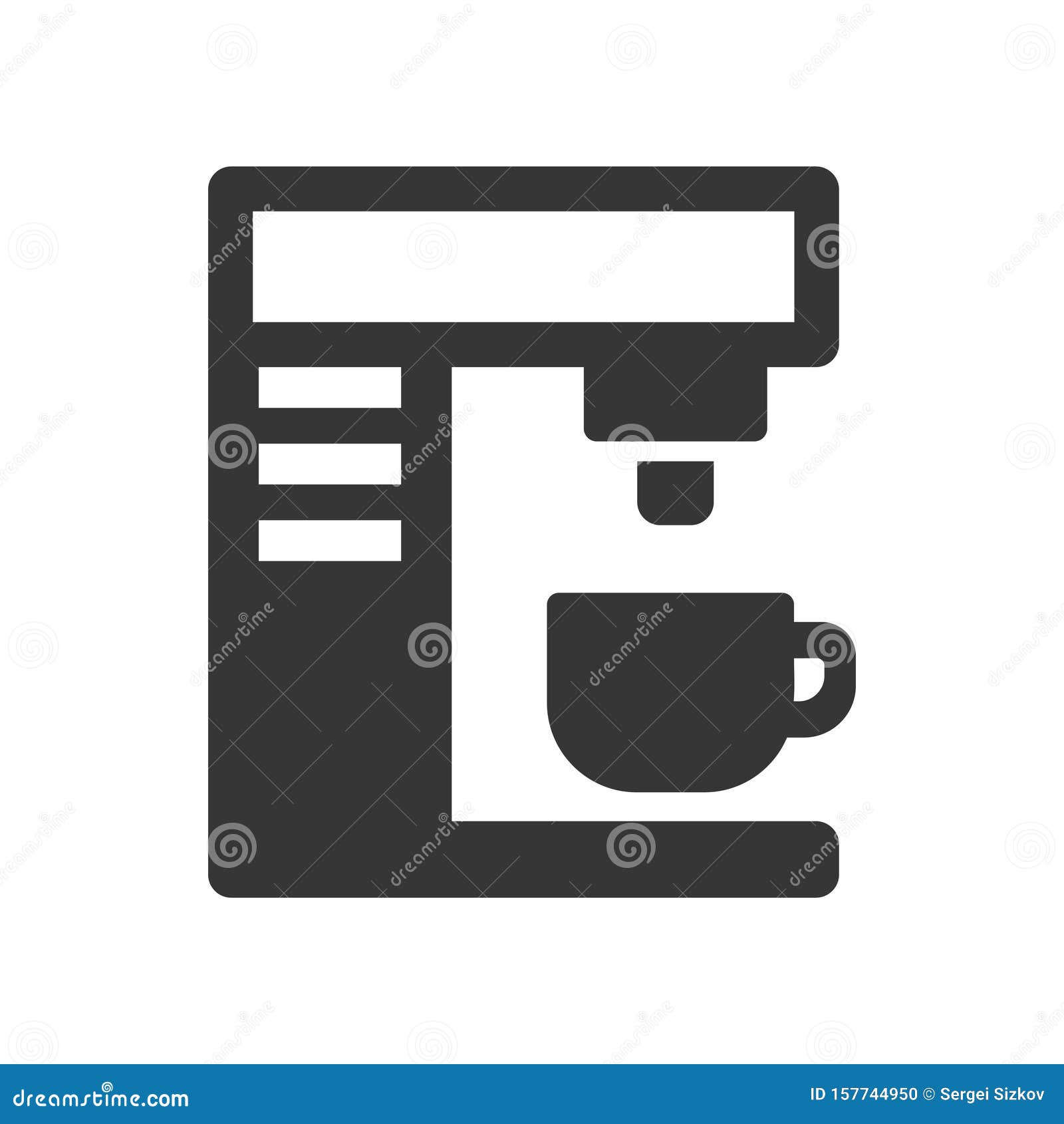 Coffee Machine Icon on White Background. Vector Stock Vector ...