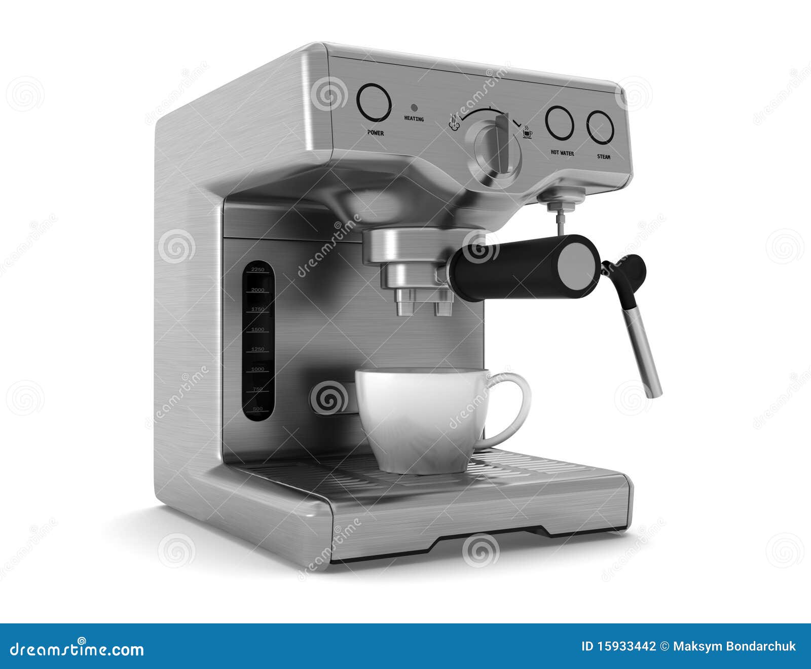 Coffee Machine Isolated on White Background Stock Illustration ...