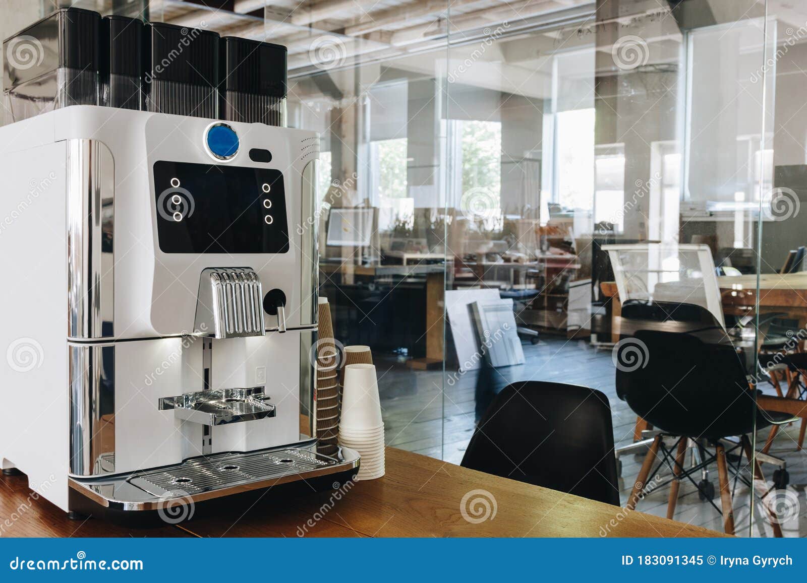 Coffee Machine in the Loft Office Stock Image - Image of professional ...