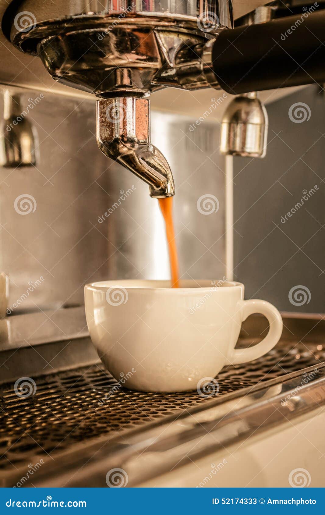 Coffee Machine Making Espresso in a Cafe. Stock Image - Image of aroma ...
