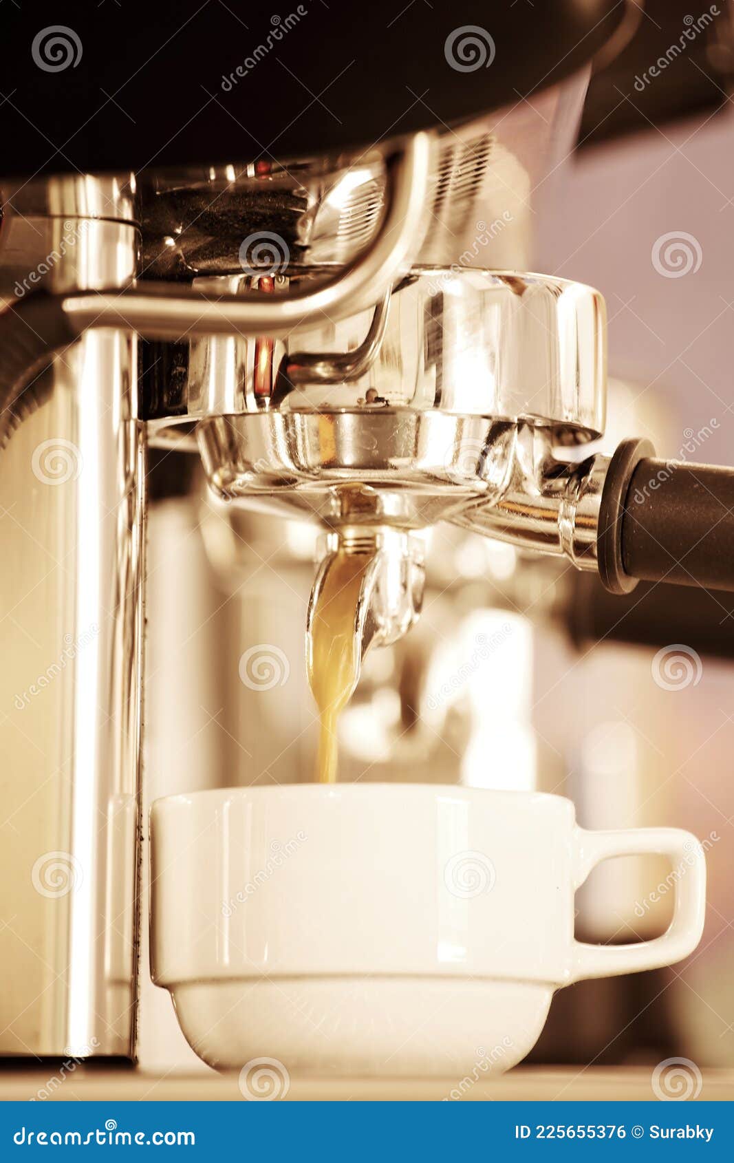 Coffee Machine in Old Style Processed Stock Photo - Image of modern ...