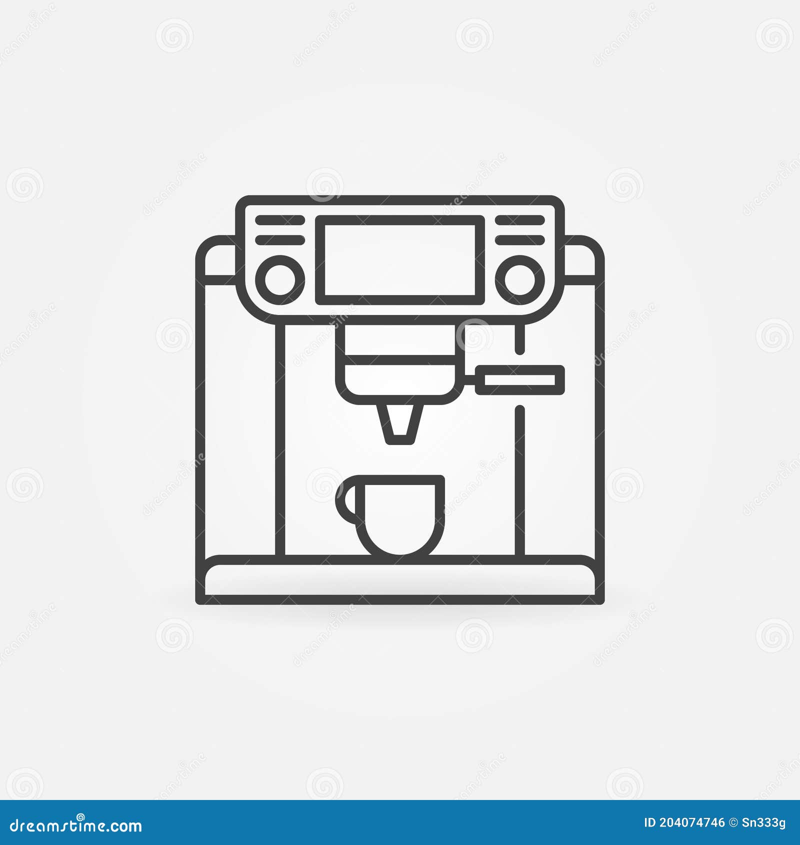 Coffee Machine Outline Vector Concept Icon Stock Vector - Illustration ...