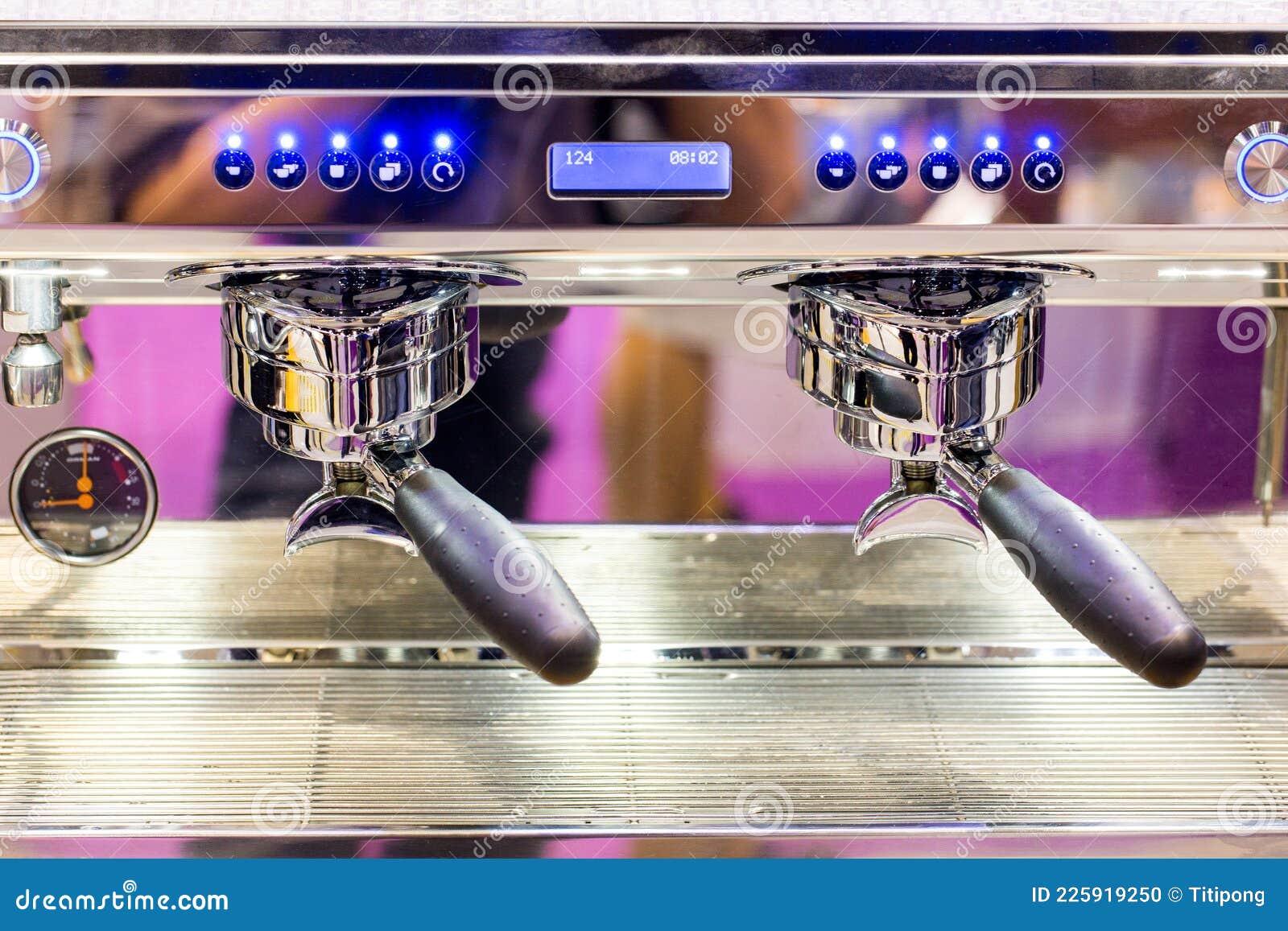 Coffee Machine Ready To Use Stock Photo - Image of late, coffee: 225919250