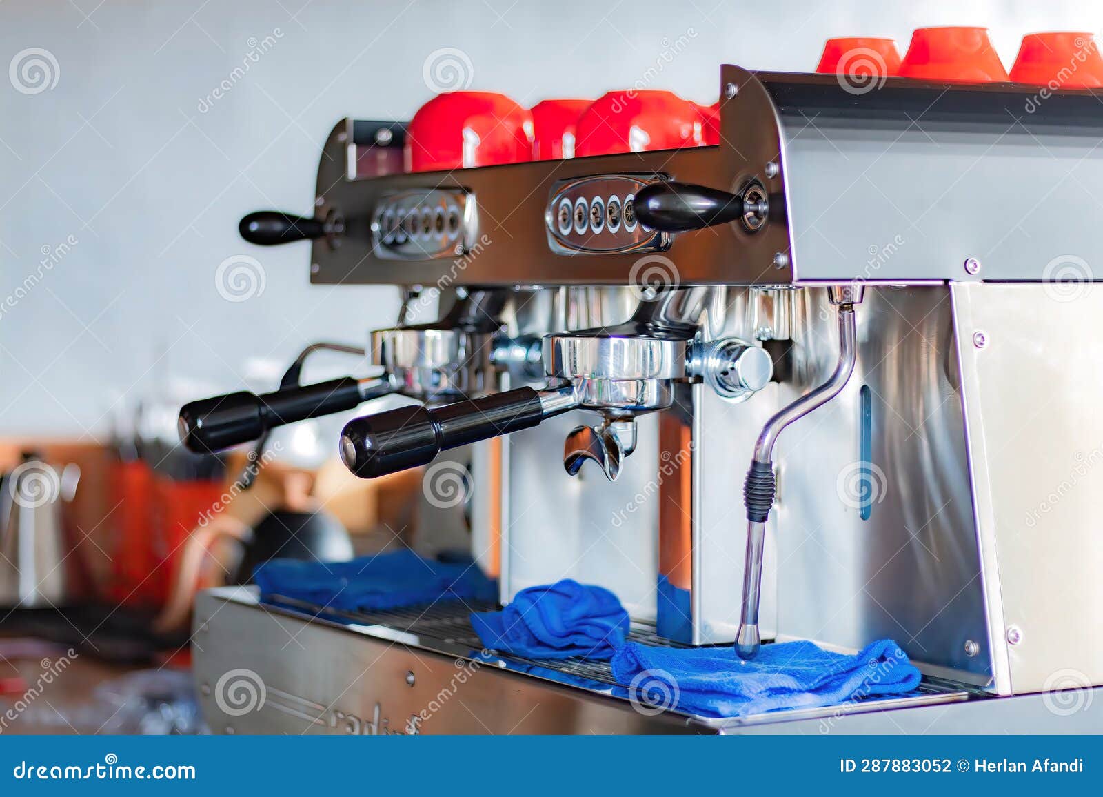 A Coffee Machine that is Ready To Use Stock Photo - Image of cafes ...