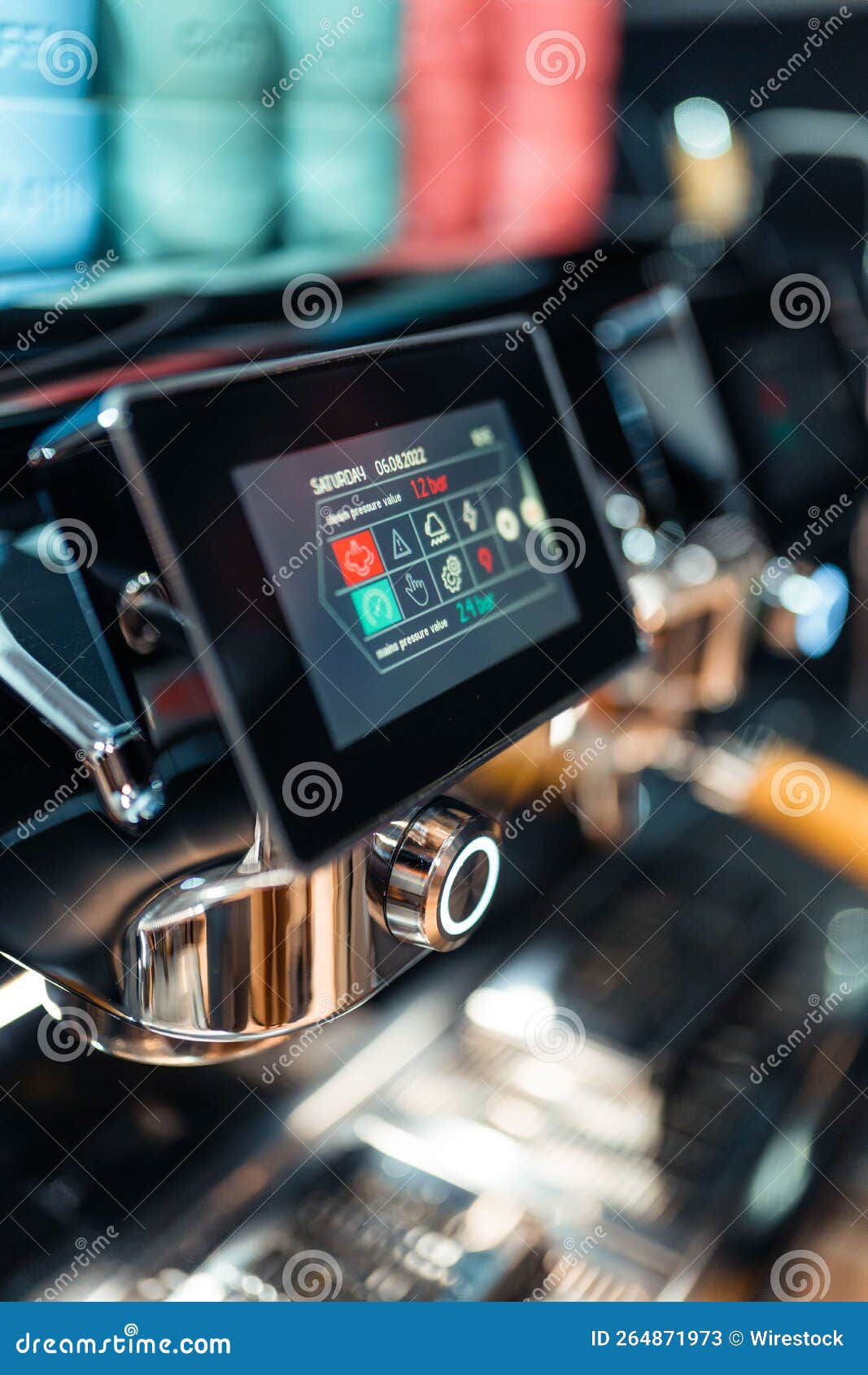Coffee Machine Screen with Different Settings for Extracting Coffee ...