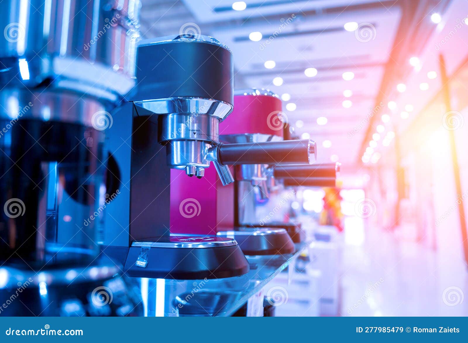 Coffee Machine in the Showroom of a Large Store Stock Image - Image of ...