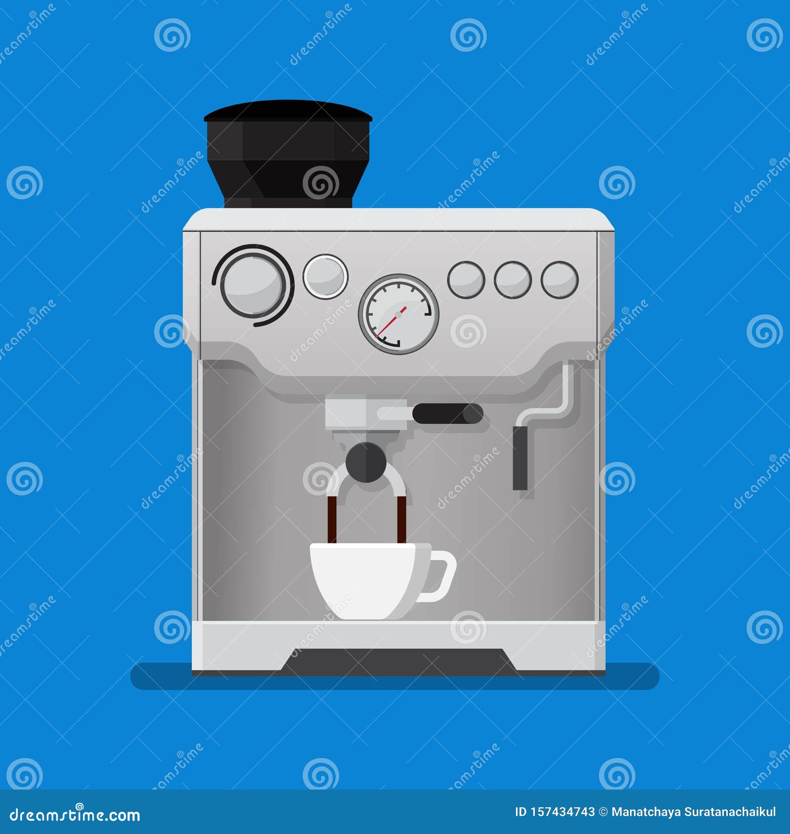 Coffee machine vector. stock illustration. Illustration of coffee ...
