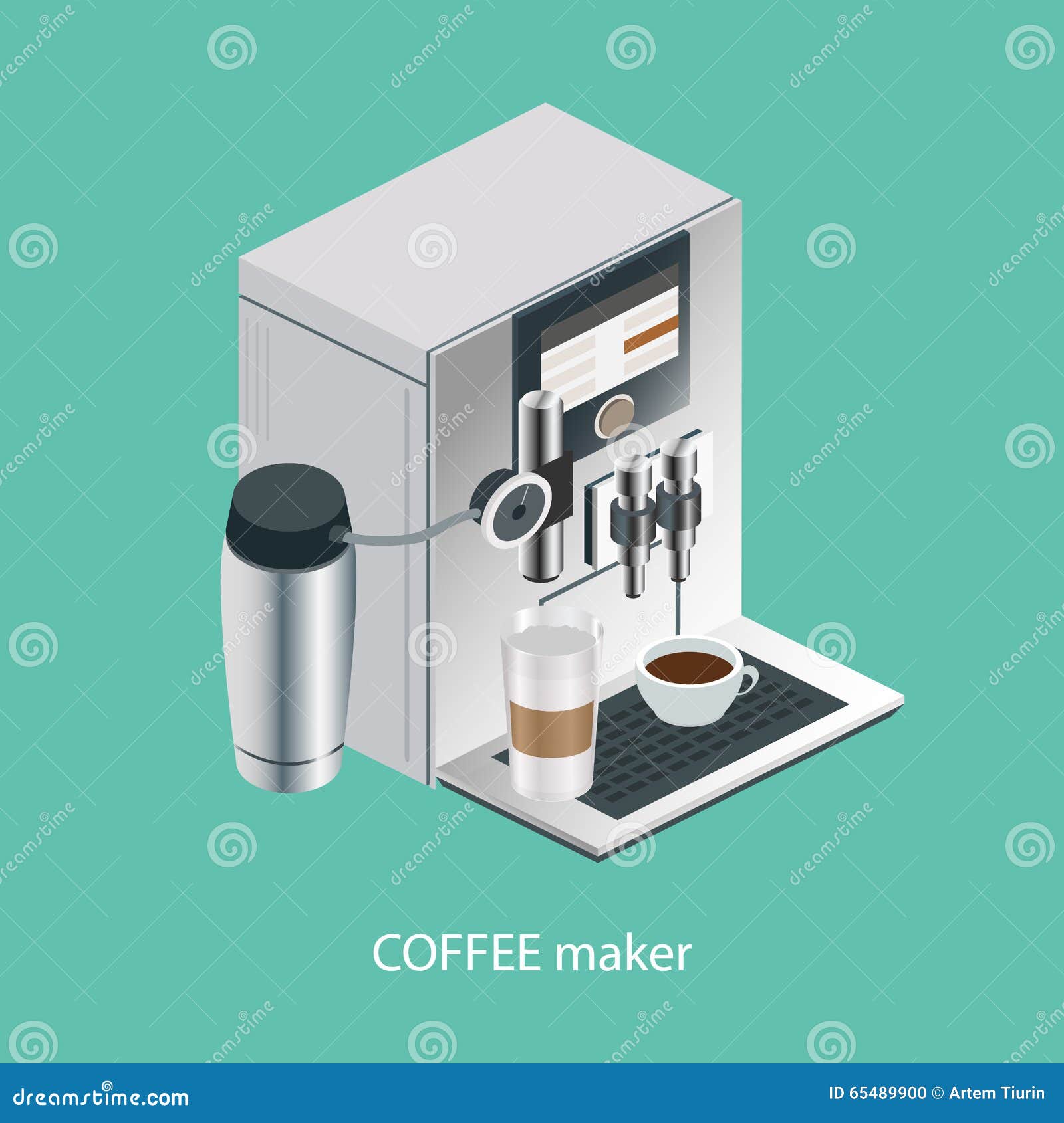 Coffee Machine. Vector Isometric Illustration Stock Vector ...