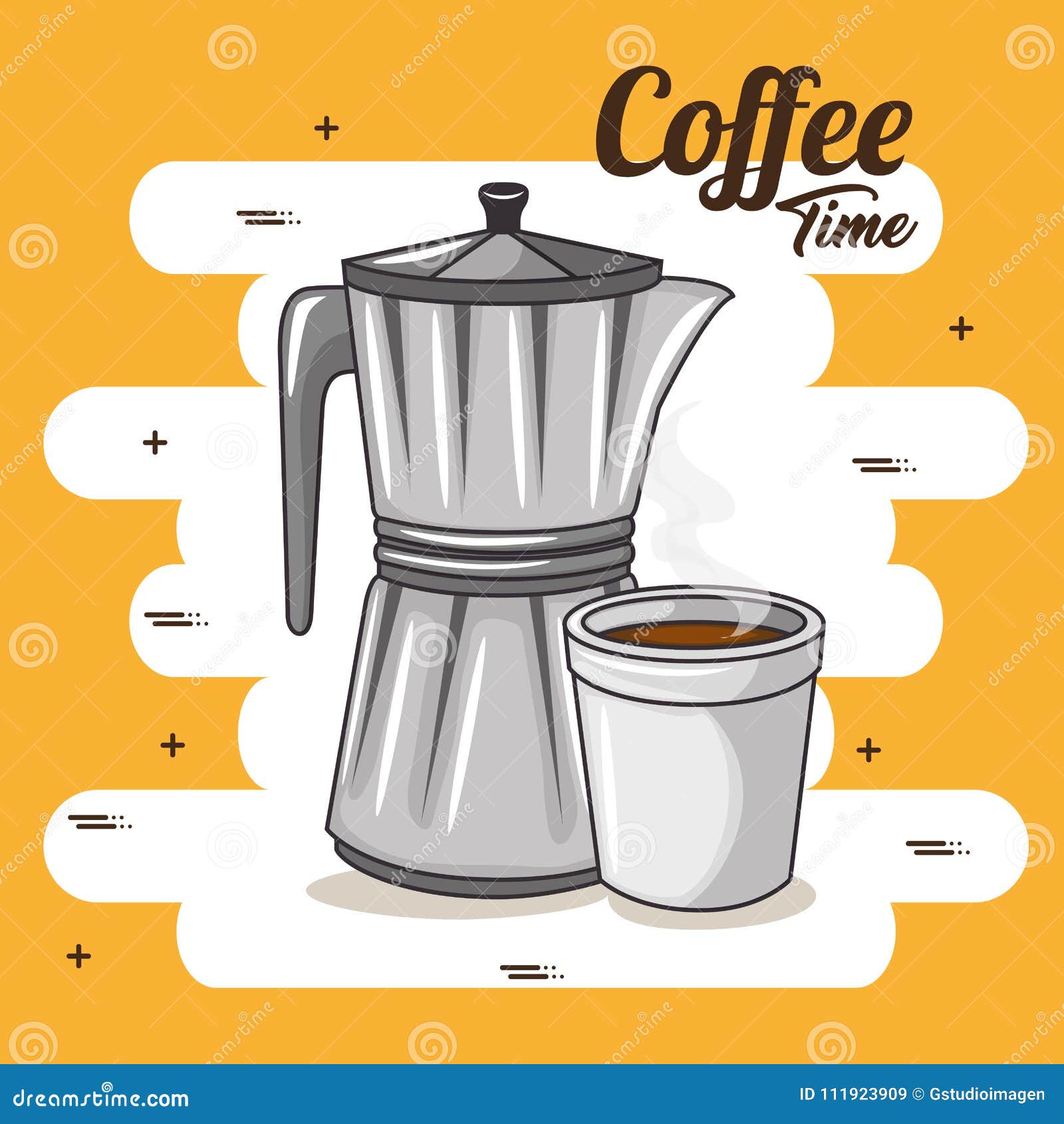 Coffee Maker and Cup of Coffee Design Stock Vector - Illustration of ...