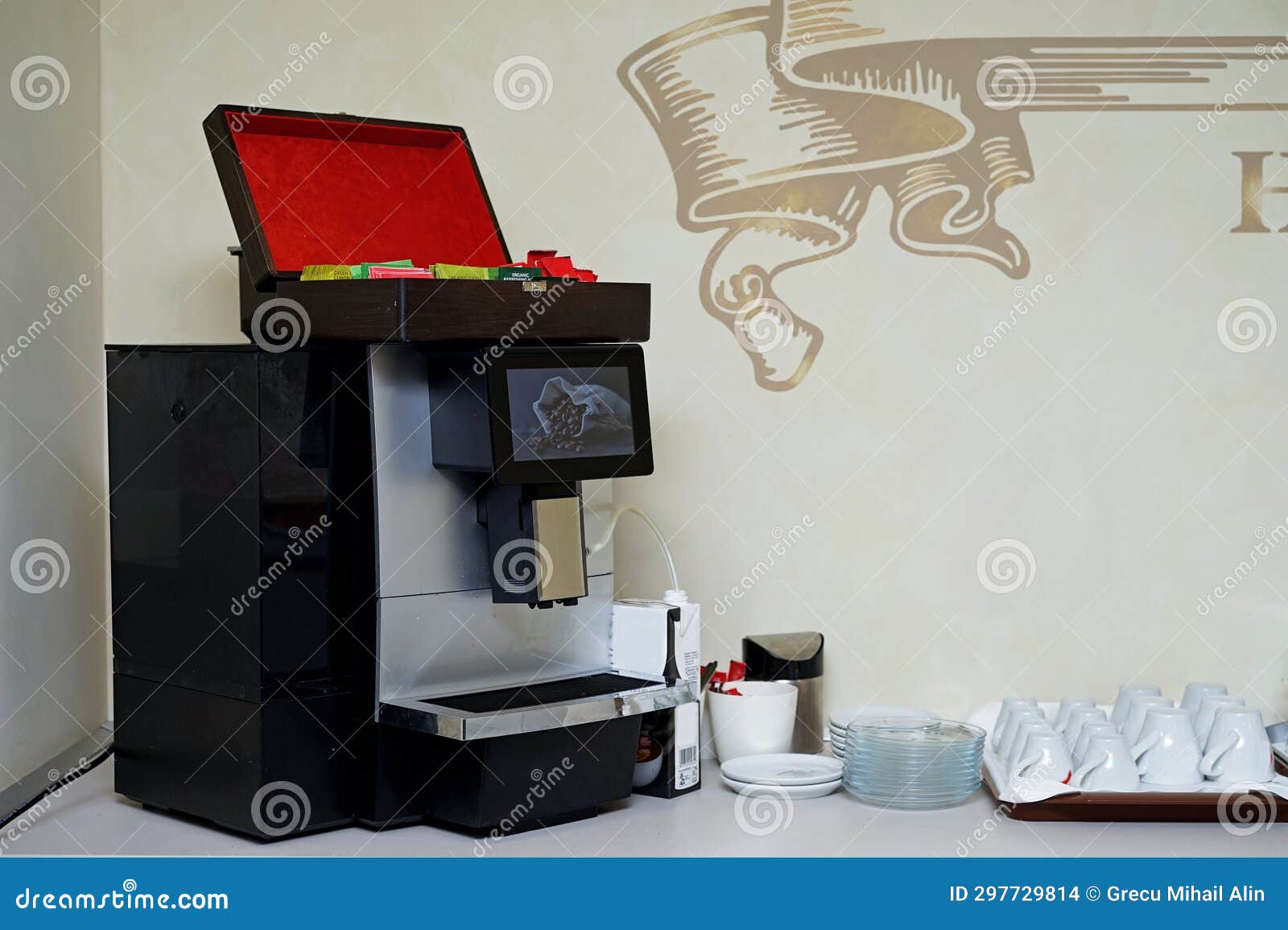 Coffee espresso maker stock photo. Image of beans, corporate - 297729814