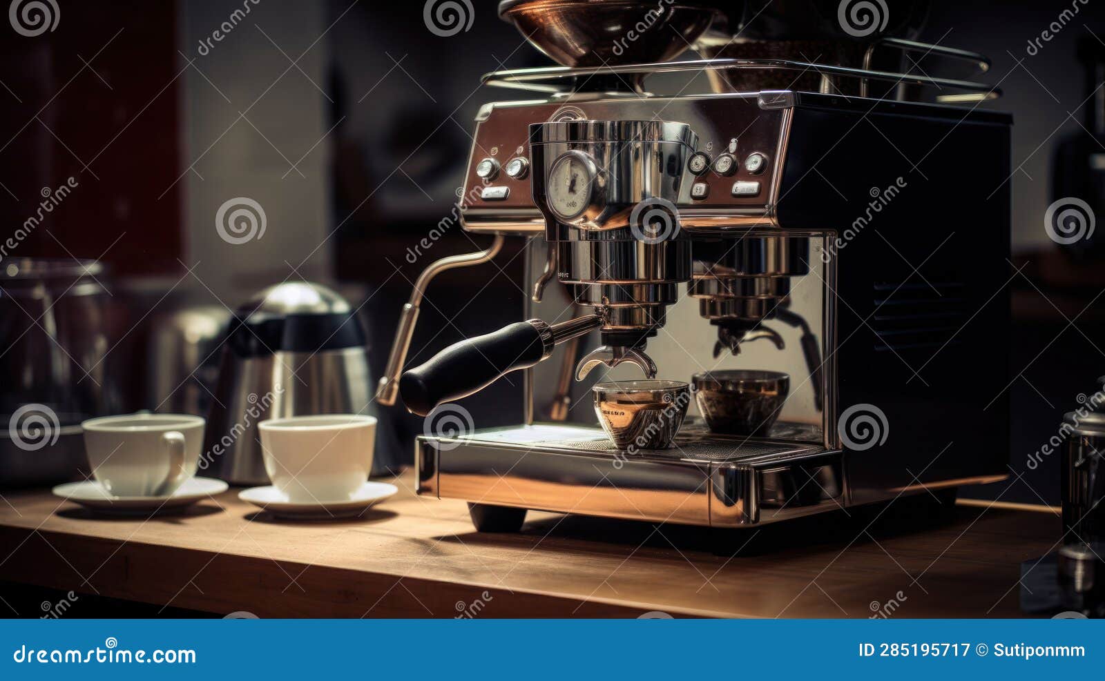 Coffee Maker or Coffee Extractor Make Espresso Stock Illustration ...