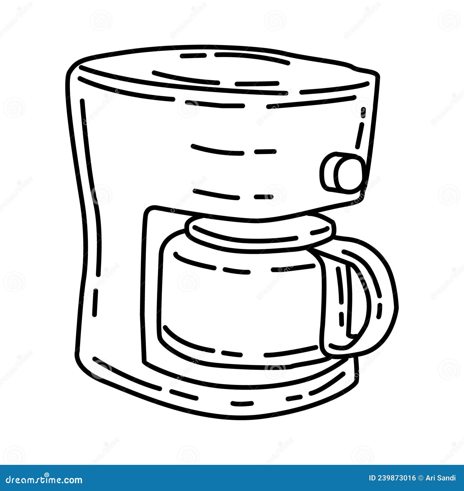 Coffee Maker Icon. Doodle Hand Drawn or Outline Icon Style Stock Vector ...