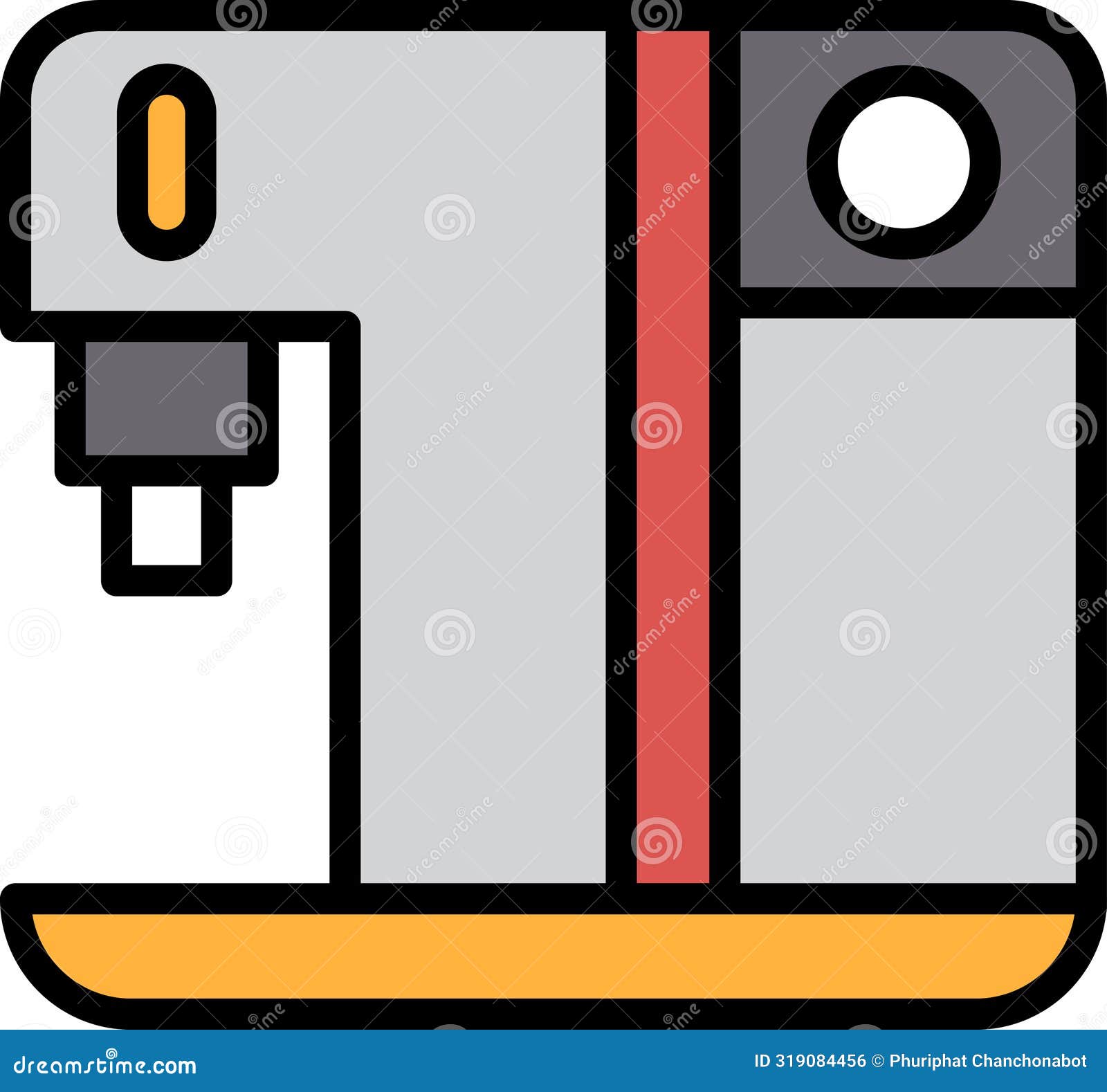 Coffee Maker Icon Illustration in Line Style Stock Vector ...