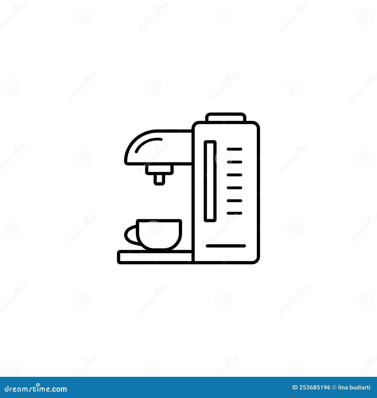 Coffee maker icon stock vector. Illustration of outline - 253685196