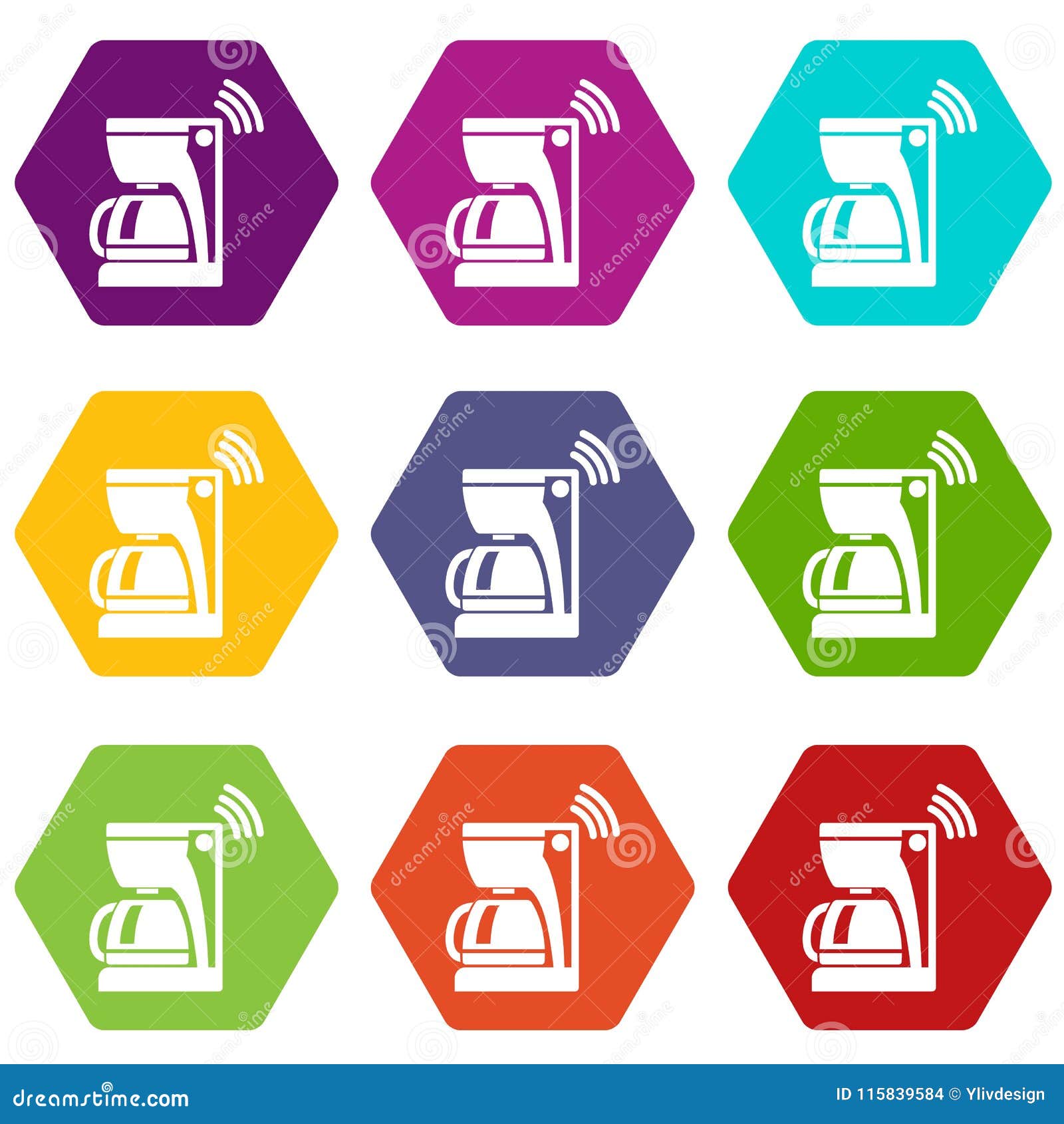 Coffee Maker Icons Set 9 Vector Stock Vector - Illustration of ...