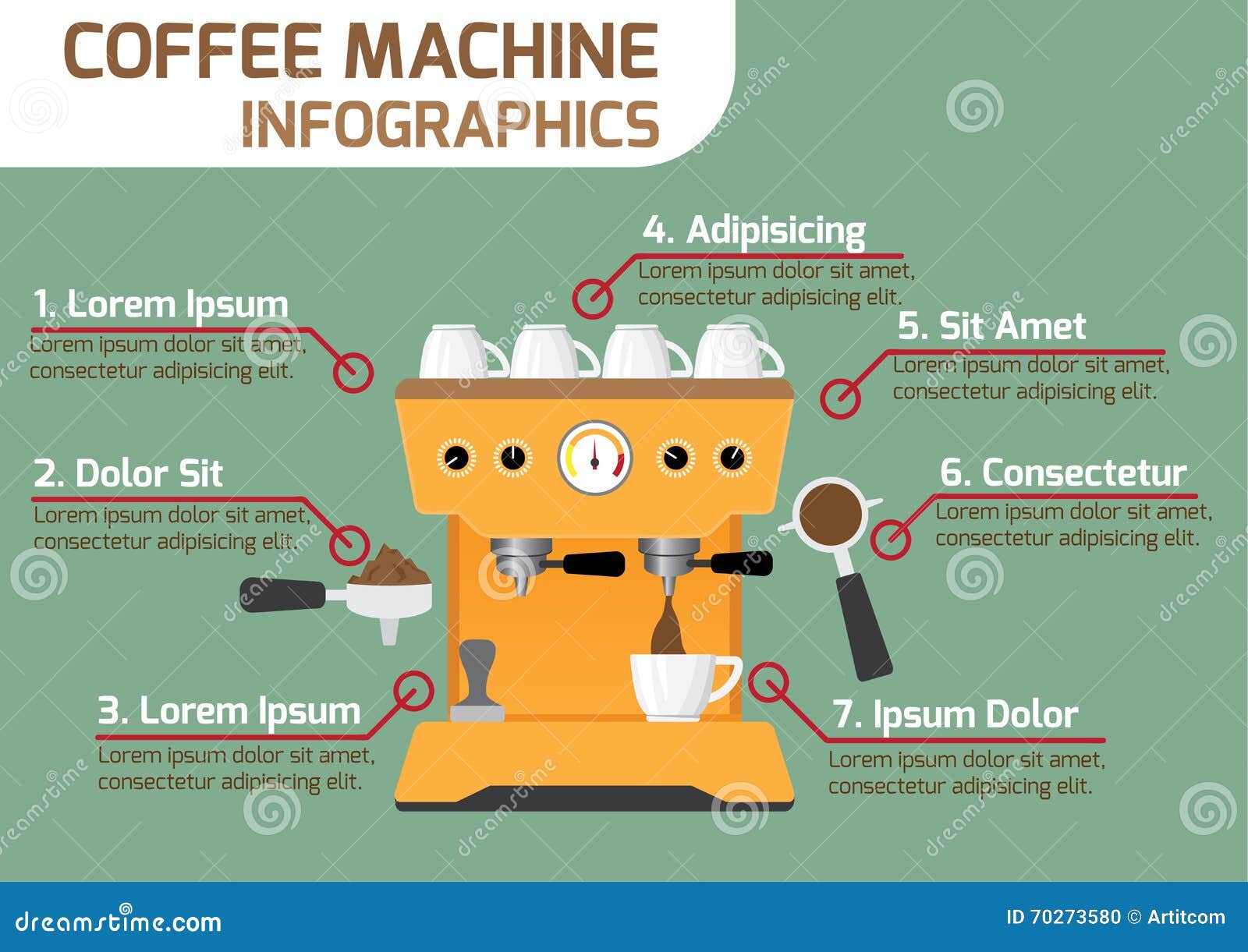 Coffee Maker Infographic, Coffee Machine. Stock Vector - Illustration ...