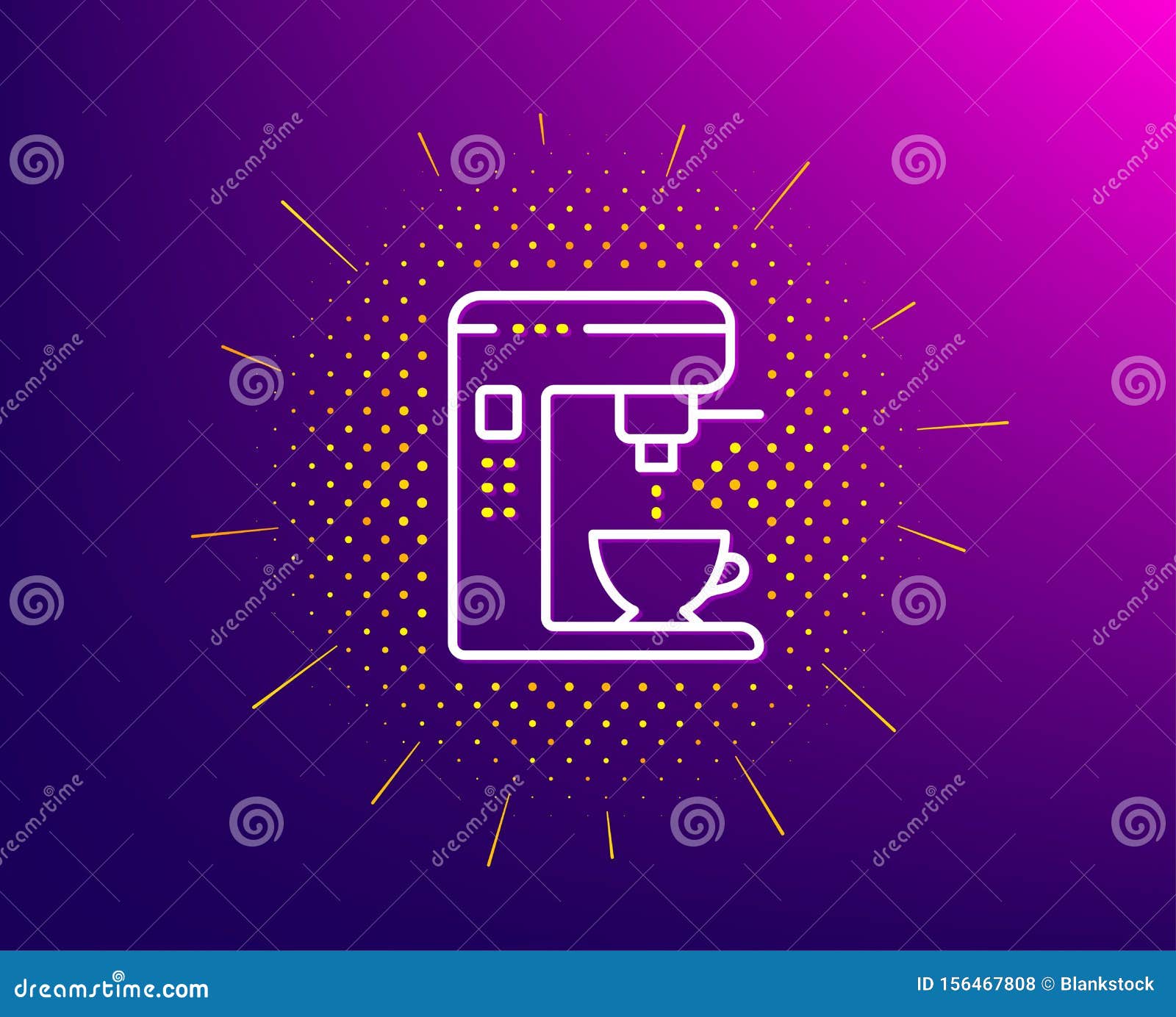 Coffee Maker Line Icon. Vending Machine Sign. Make Tea. Vector Stock ...