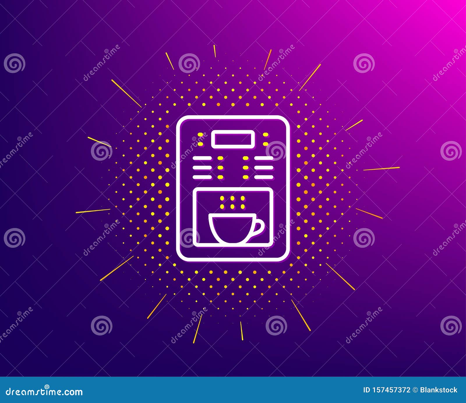 Coffee Maker Line Icon. Vending Machine Sign. Make Tea. Vector Stock ...