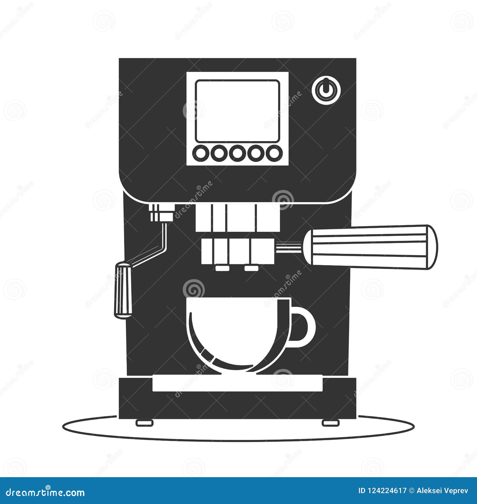 Coffee Maker Machine Icon Flat. Simple Vector Symbol Stock Vector ...