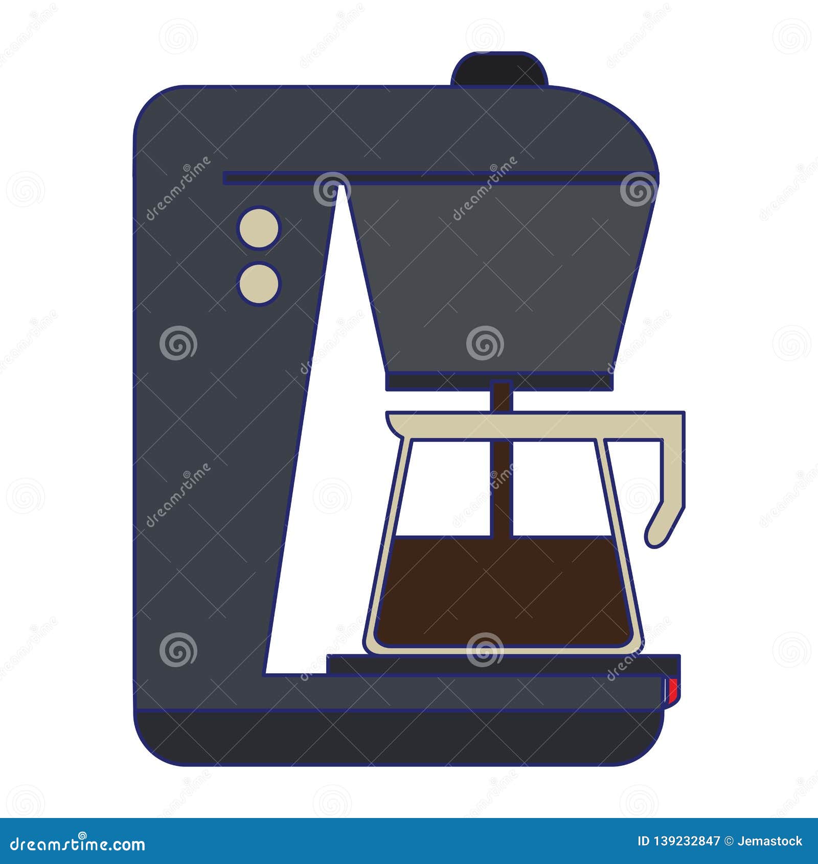 Coffee Maker Machine with Kettle Stock Vector - Illustration of morning ...