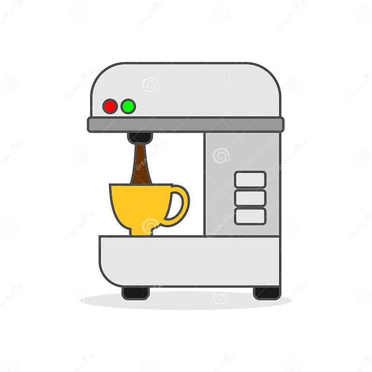 Coffee Maker Machine Illustration Stock Vector - Illustration of ...