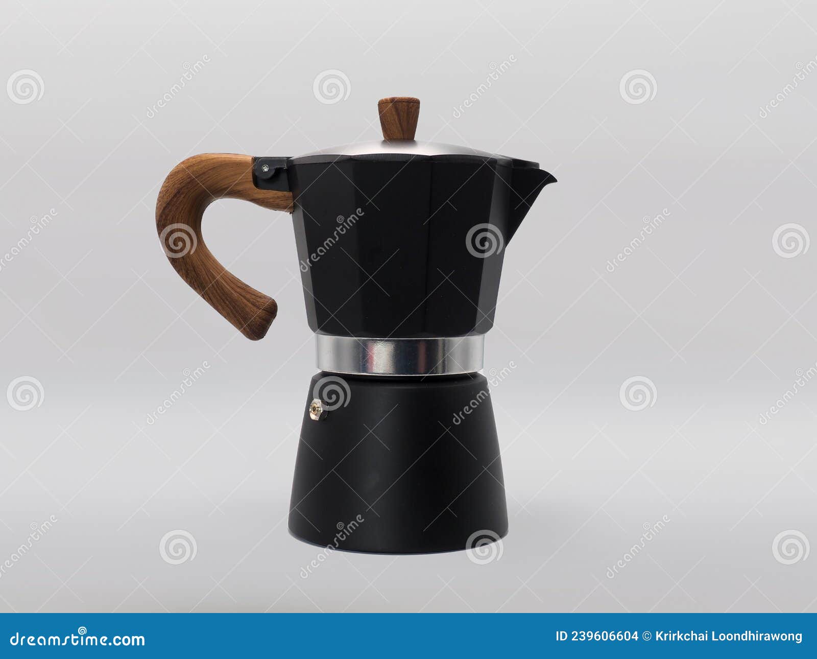 Coffee Maker Moca Pot on White Background Right Side Stock Photo ...