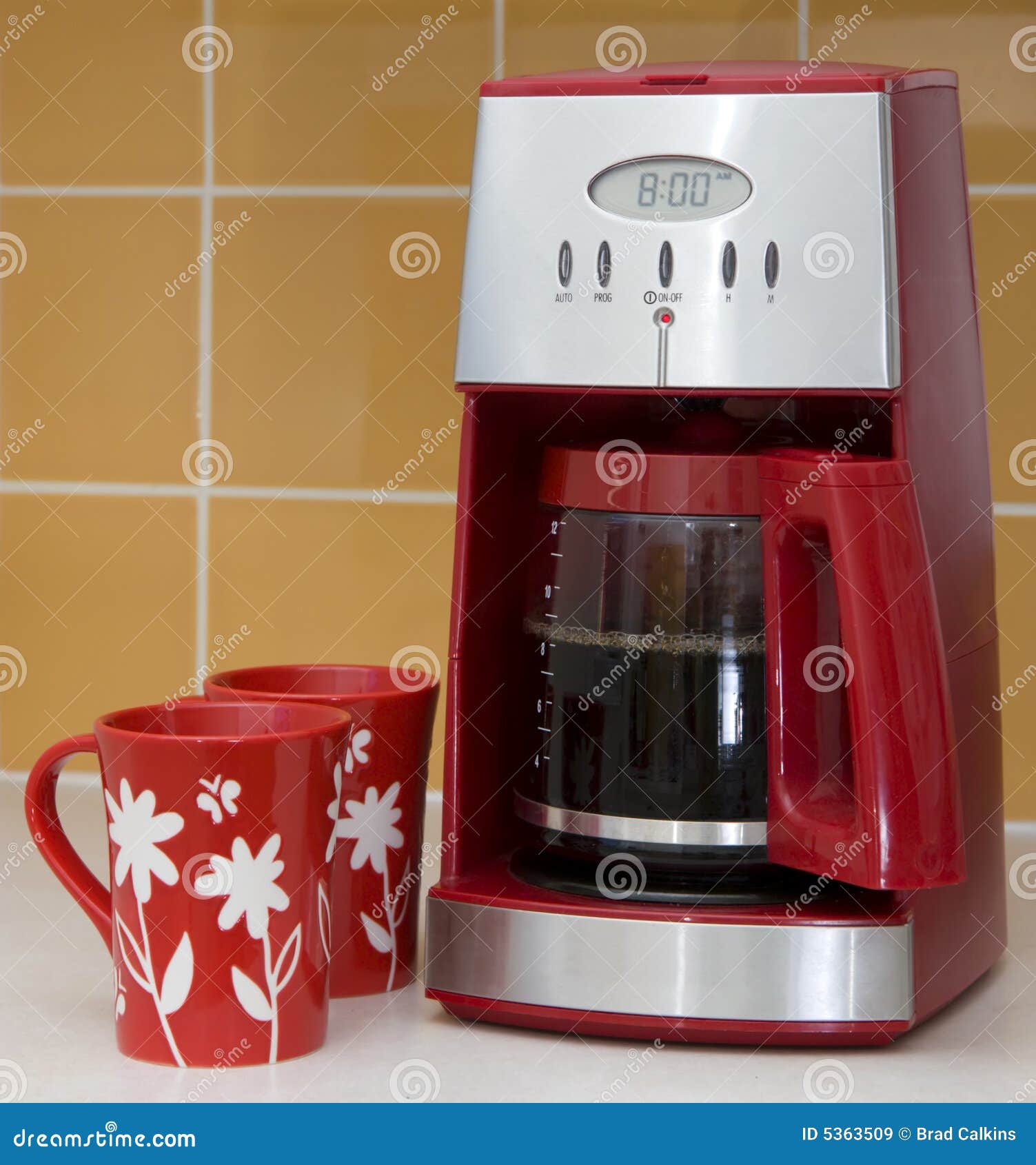 Coffee maker and mugs stock image. Image of drip, morning - 5363509