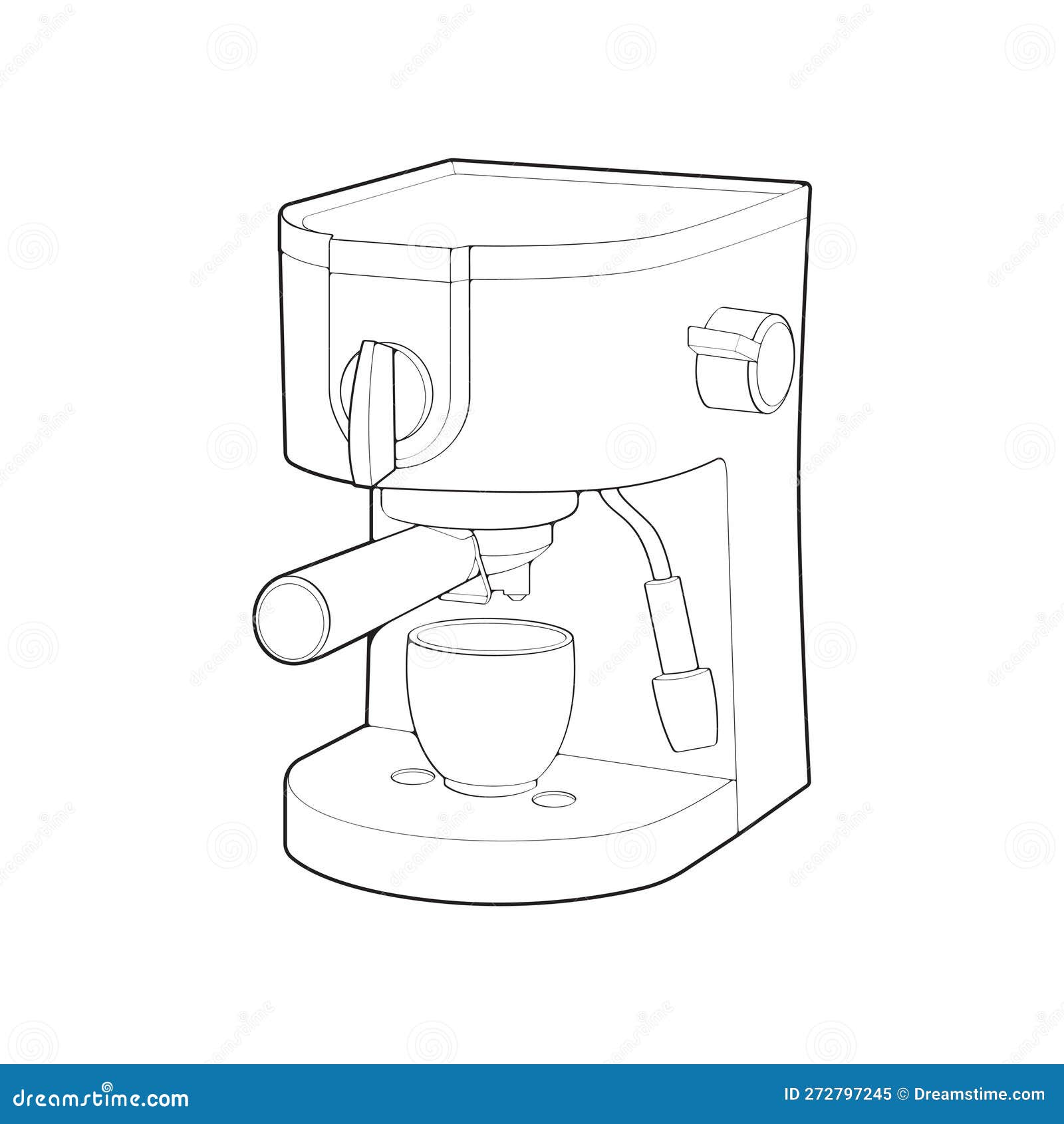 Coffee Maker Outline Drawing Vector, Coffee Maker Drawn in a Sketch ...