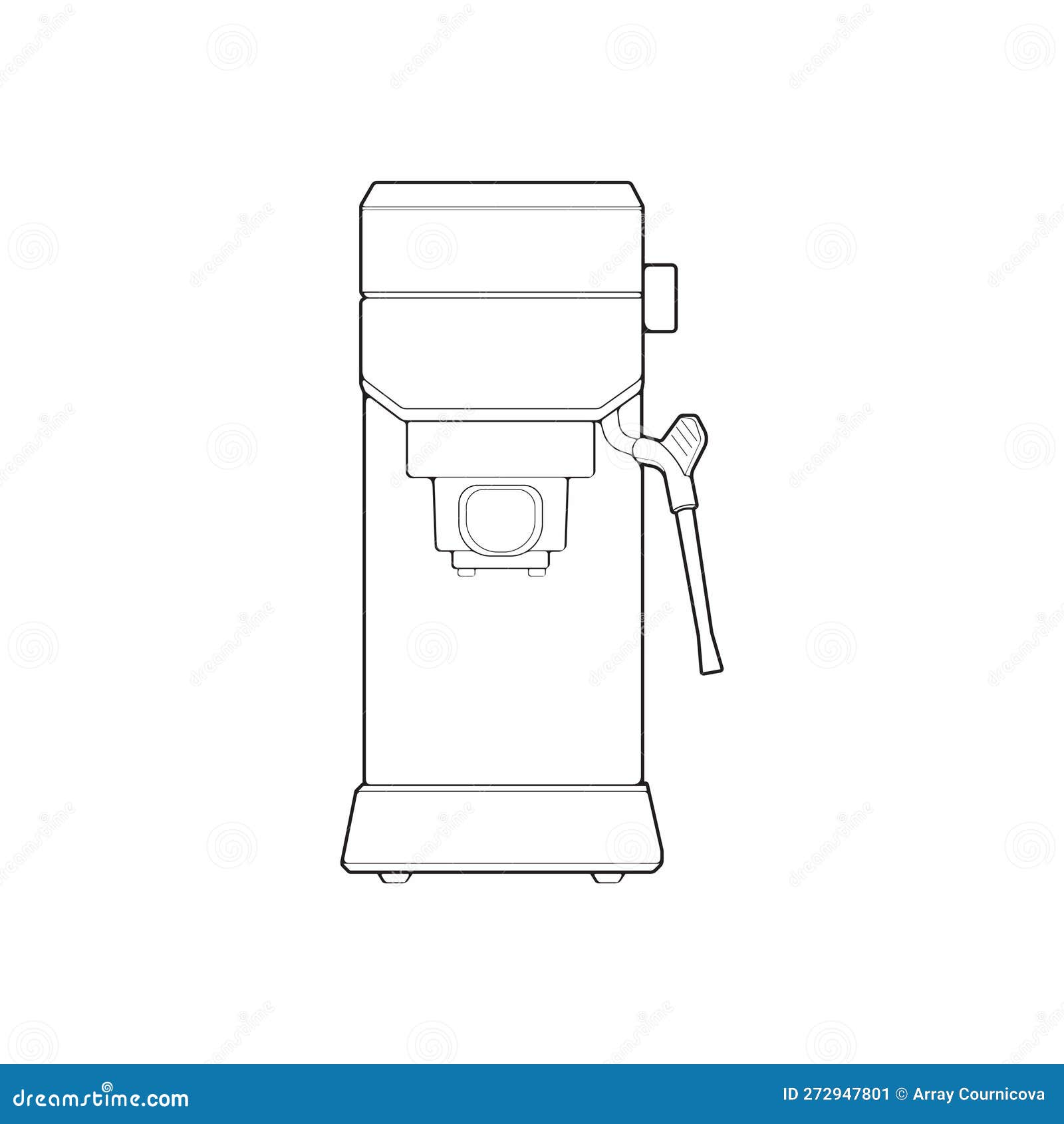 Coffee Maker Outline Drawing Vector, Coffee Maker Drawn in a Sketch ...