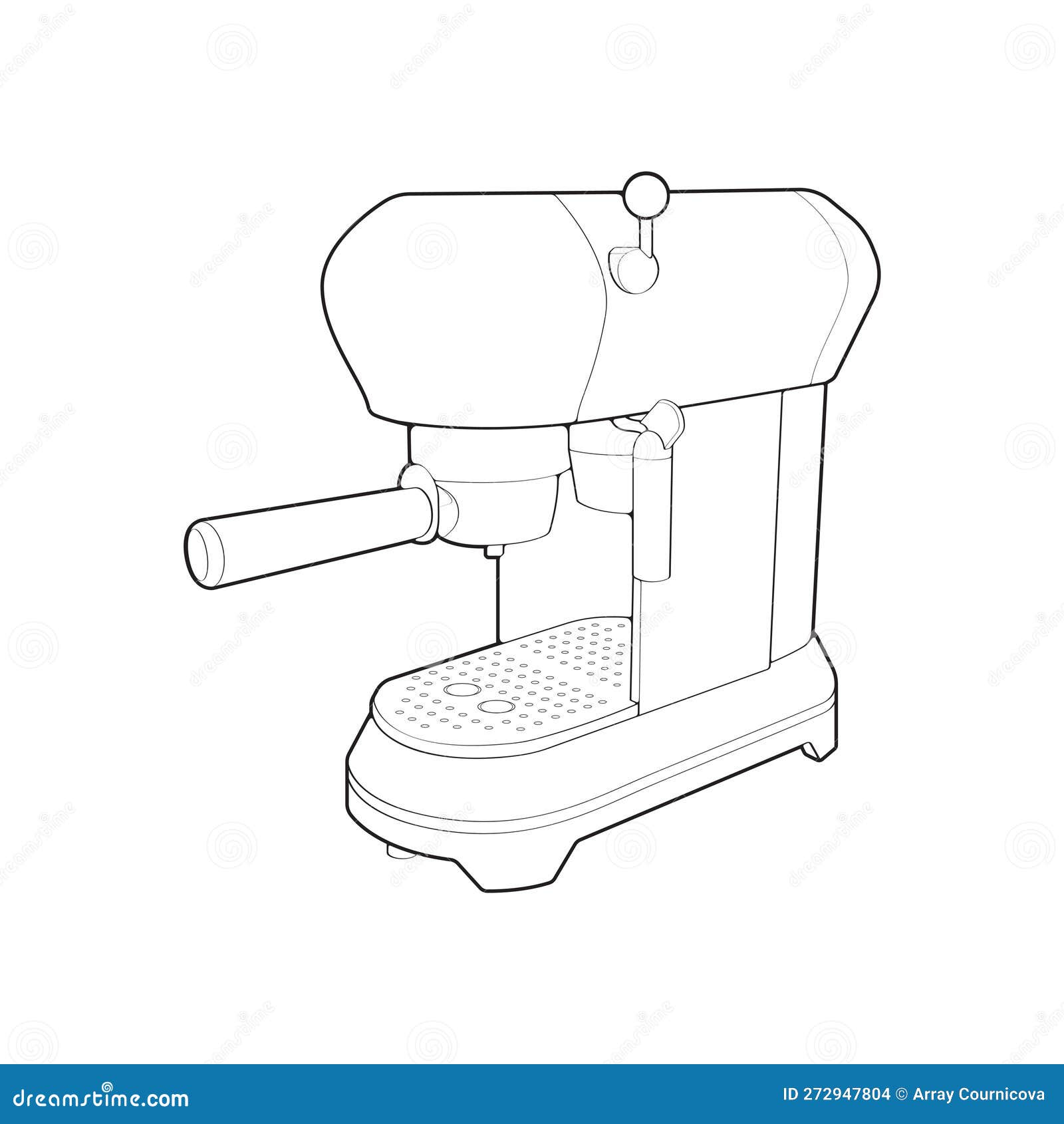Coffee Maker Outline Drawing Vector, Coffee Maker Drawn in a Sketch ...