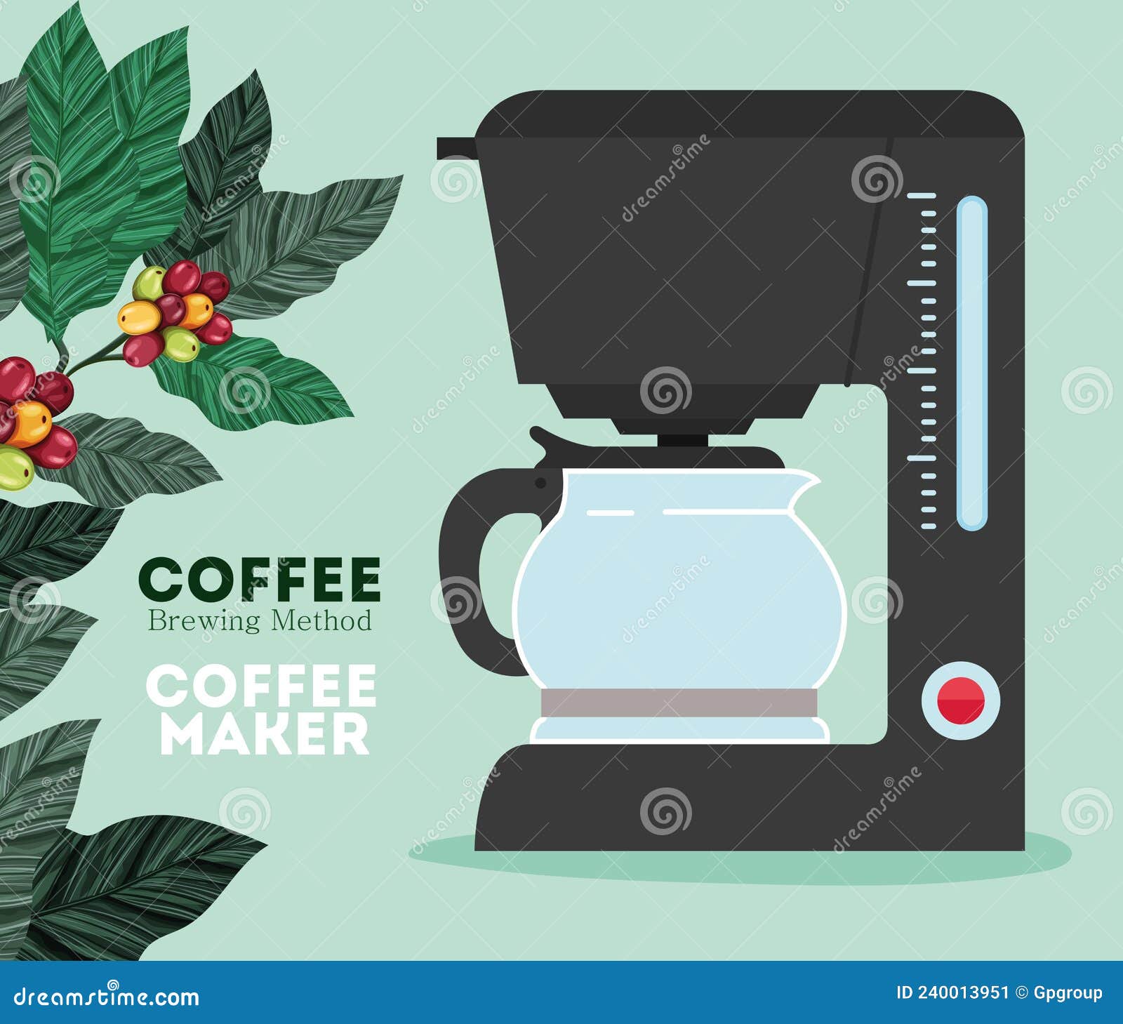 Coffee maker poster stock vector. Illustration of design - 240013951