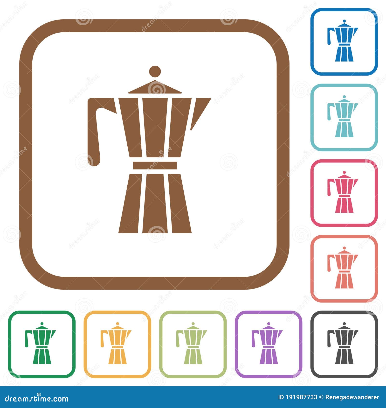 Coffee maker simple icons stock vector. Illustration of fine - 191987733
