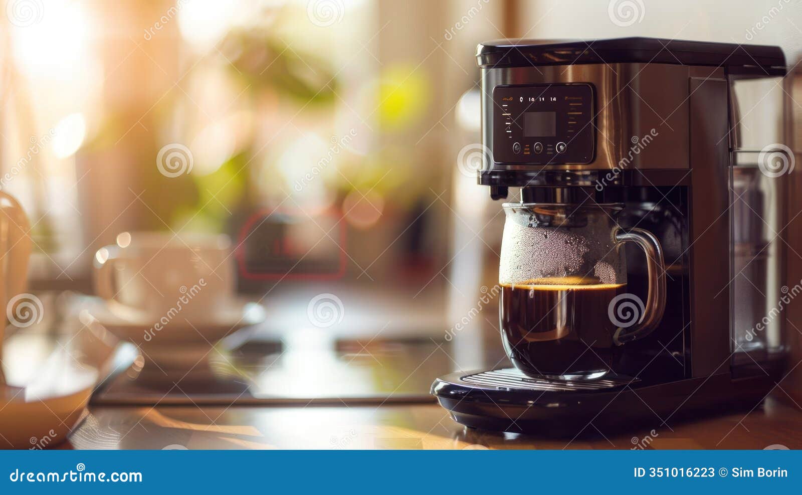 A Coffee Maker with a Timer Setting, Representing Convenience Stock ...