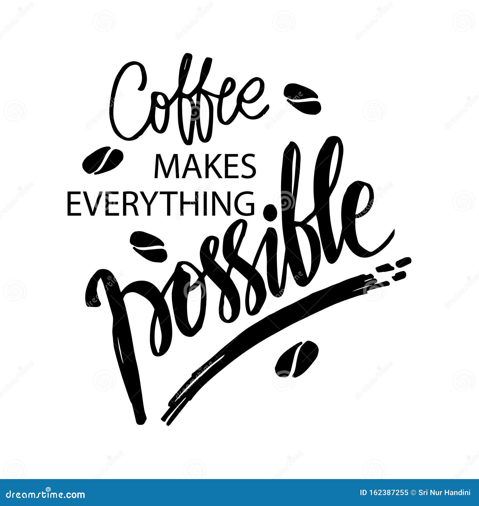 Coffee Makes Everything Possible. Stock Vector - Illustration of quote ...