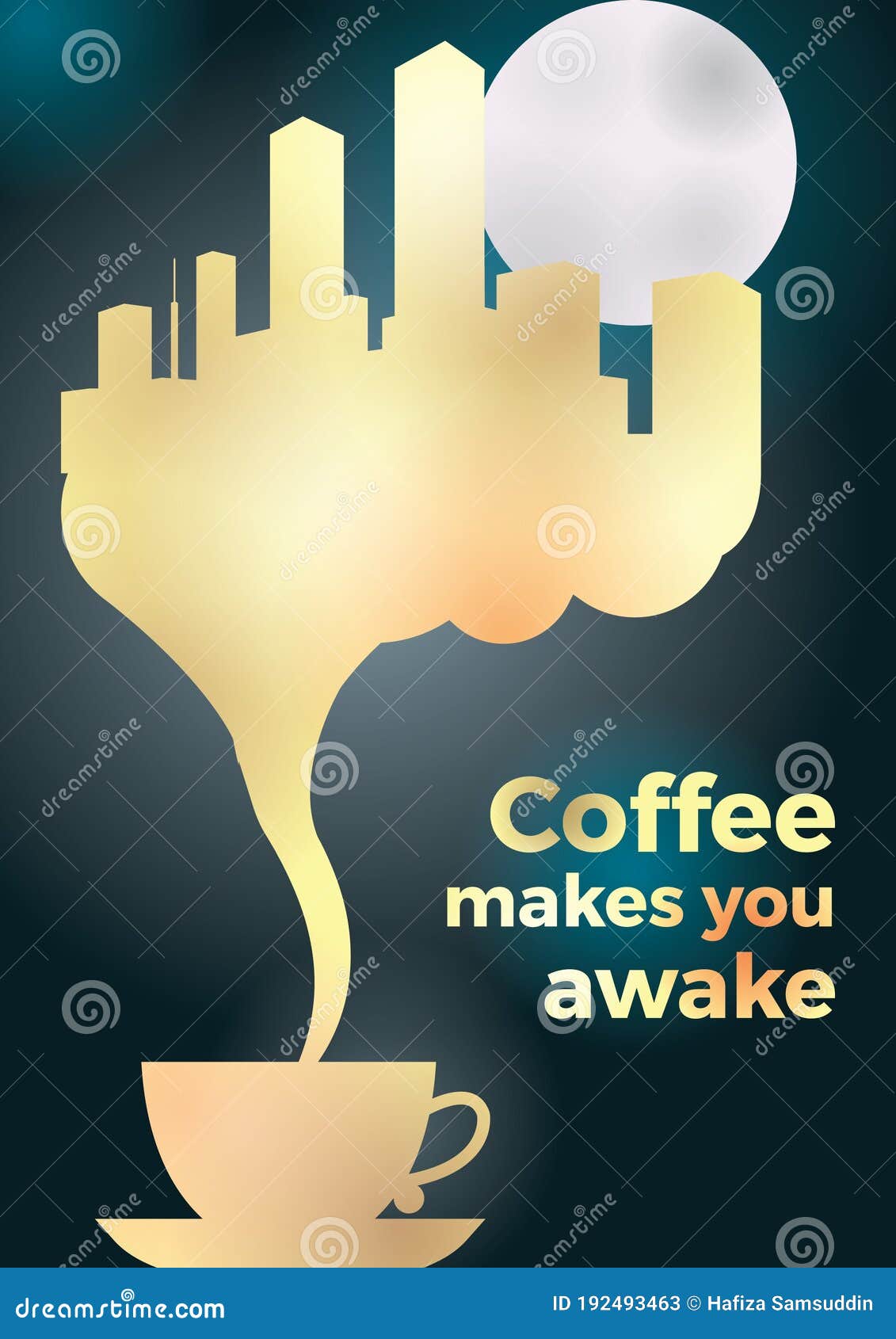 Coffee Makes You Awake Design. Vector Illustration Decorative Design ...