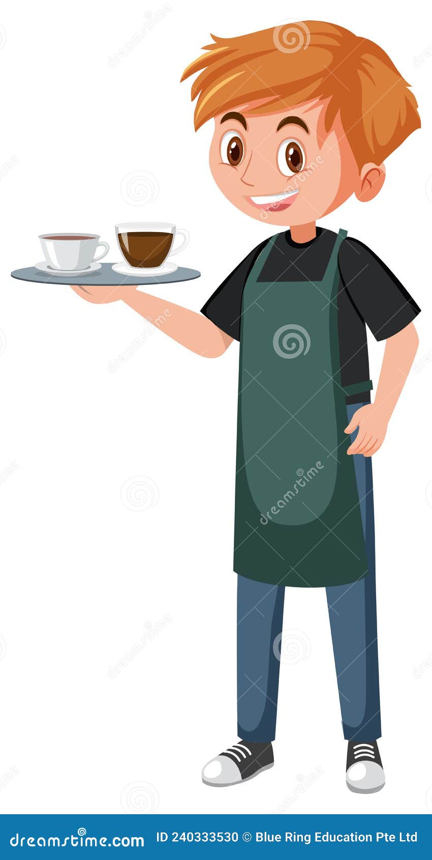 A Coffee Man Cartoon Character on White Background Stock Vector ...