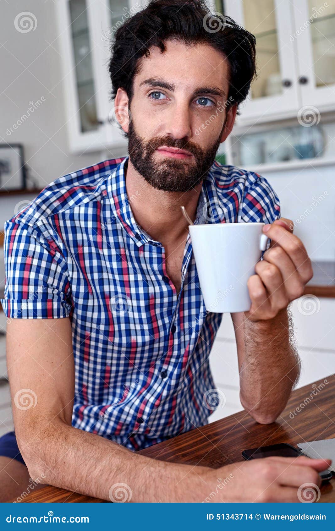 Coffee man kitchen stock photo. Image of drink, lifestyle - 51343714