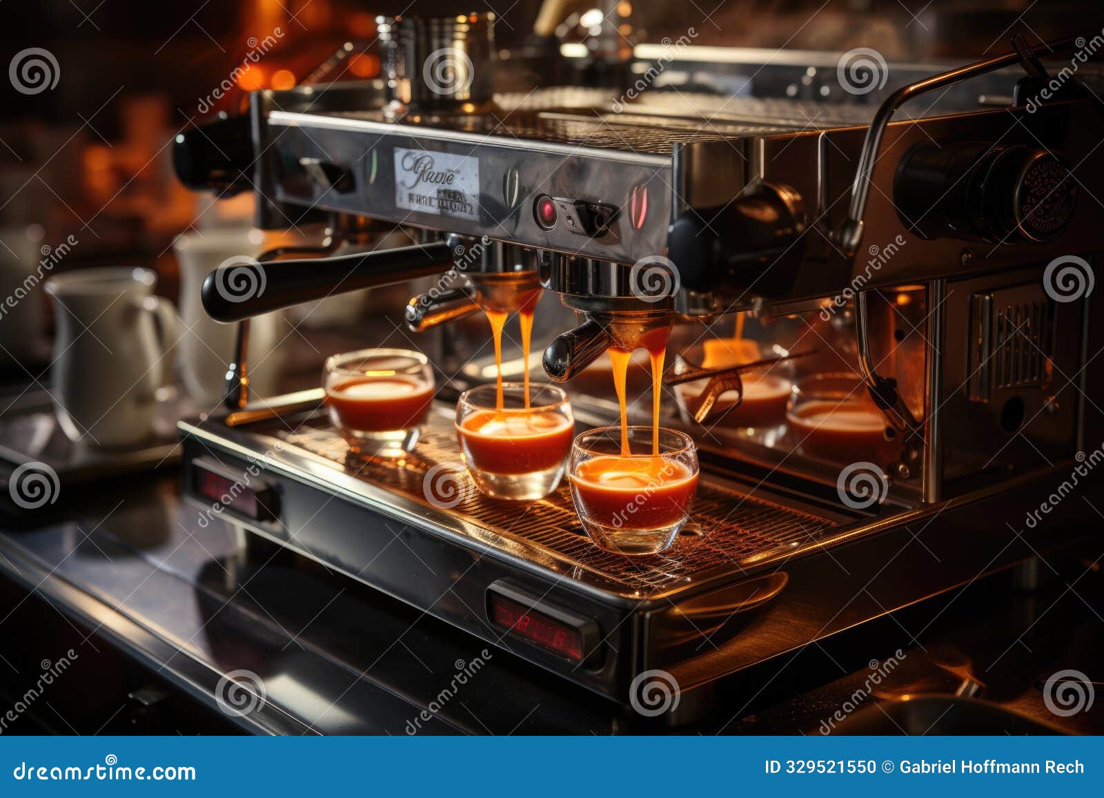 Coffee Manufacturing Process Using New Coffee Machine at Experie Stock ...