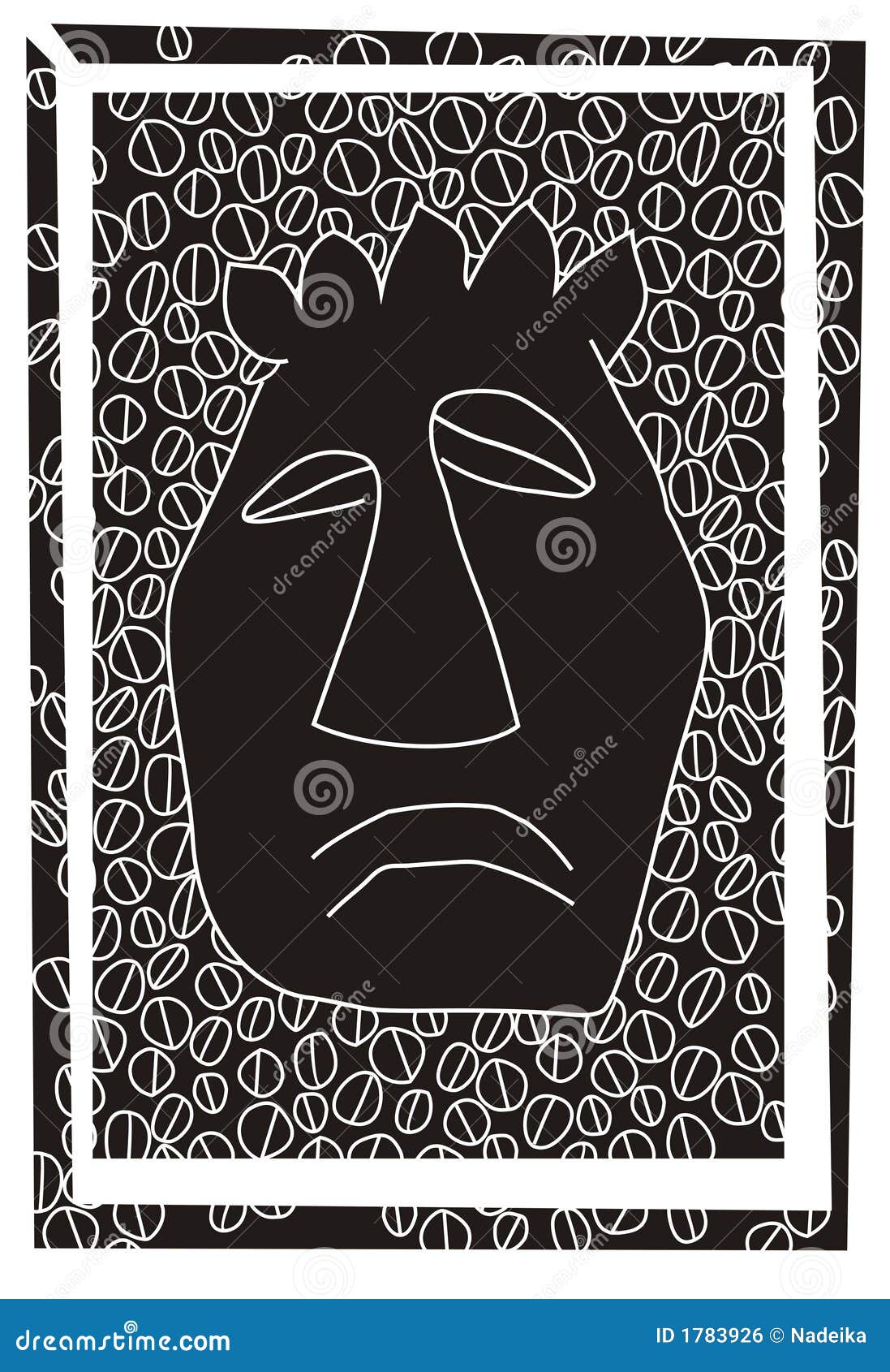 Coffee mask stock vector. Illustration of beans, black - 1783926