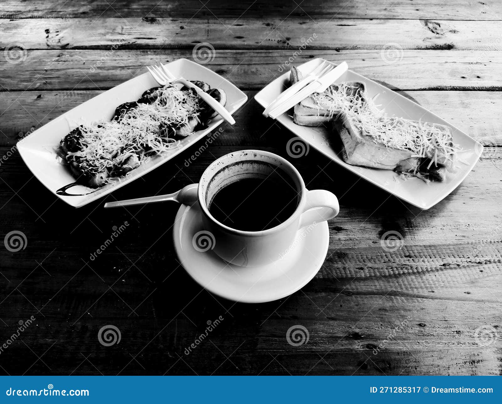 Coffee Meal Set for Break stock image. Image of board - 271285317