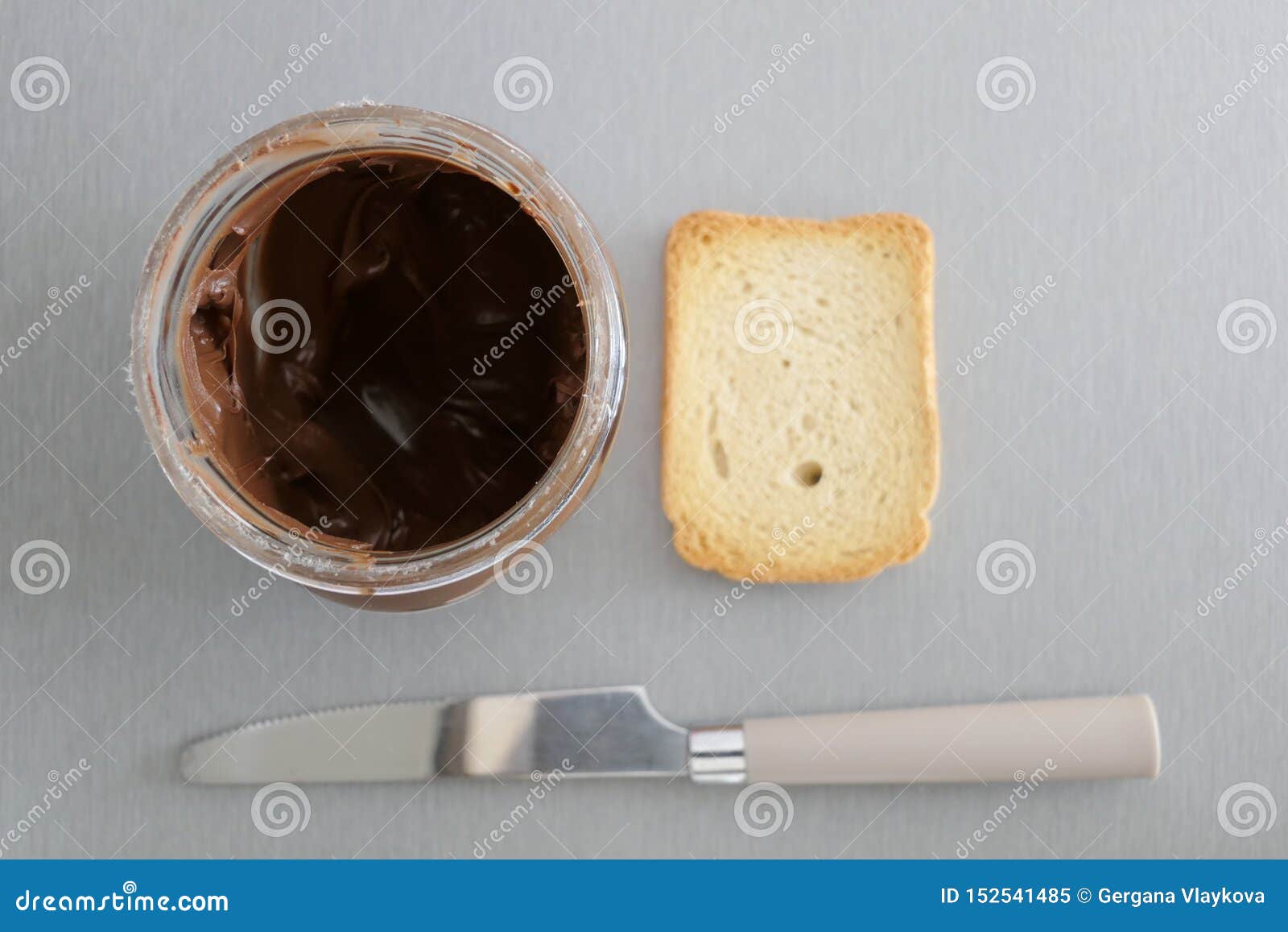 Coffee Melting Chocolate Jar and a Bread Slice Stock Image - Image of ...