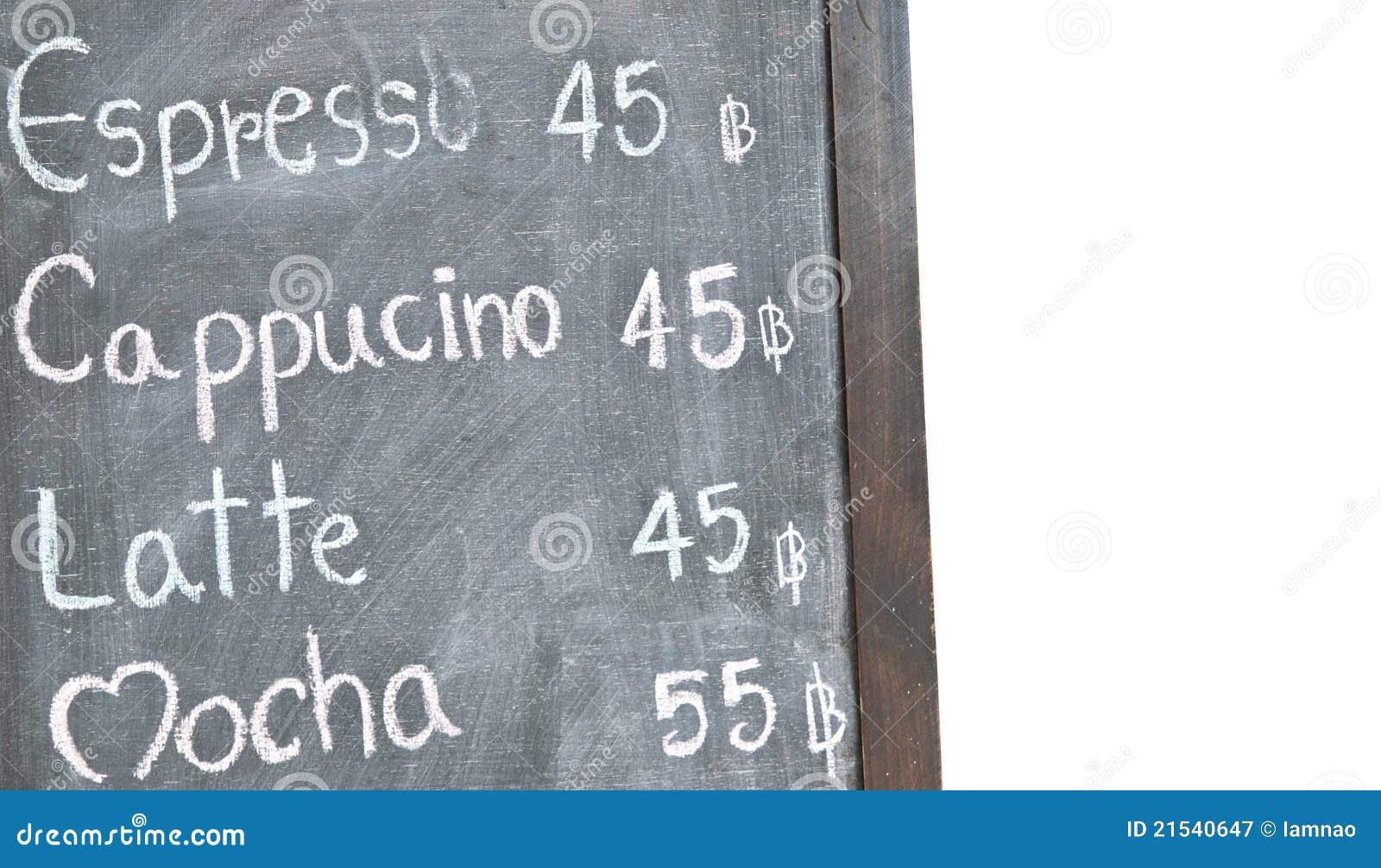 Coffee menu on blackboard stock image. Image of sign - 21540647