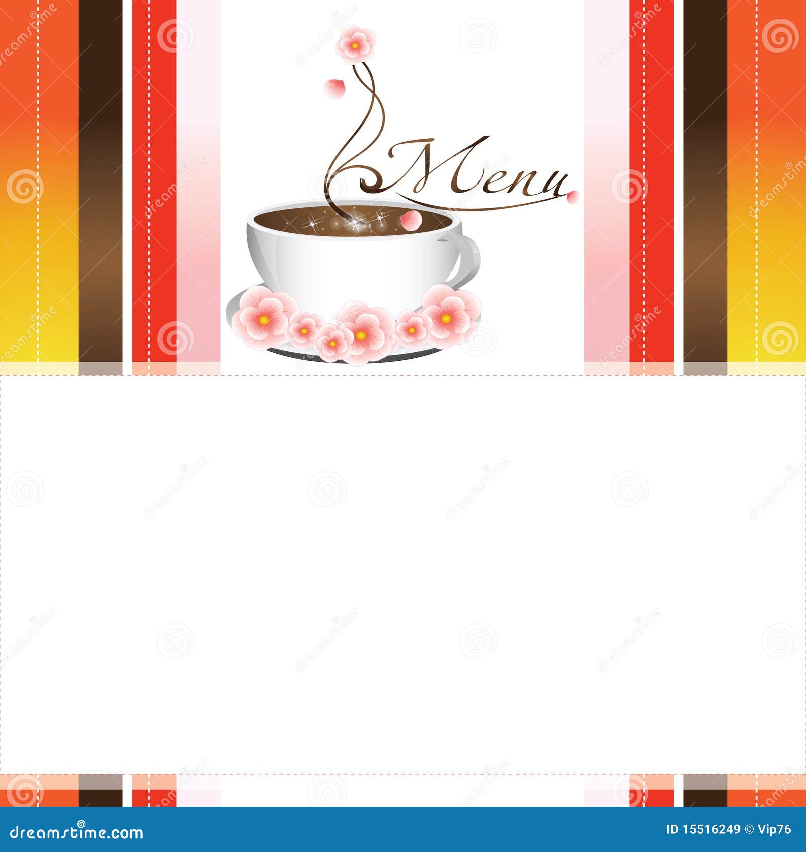 Coffee menu blank stock vector. Illustration of flower - 15516249