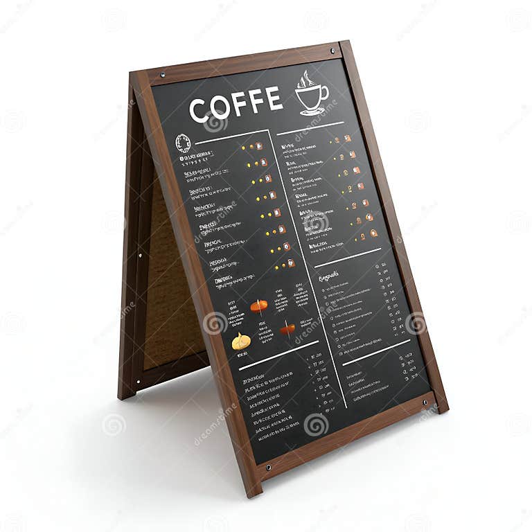 Coffee Menu Board 3D Icon, stock illustration. Illustration of ...